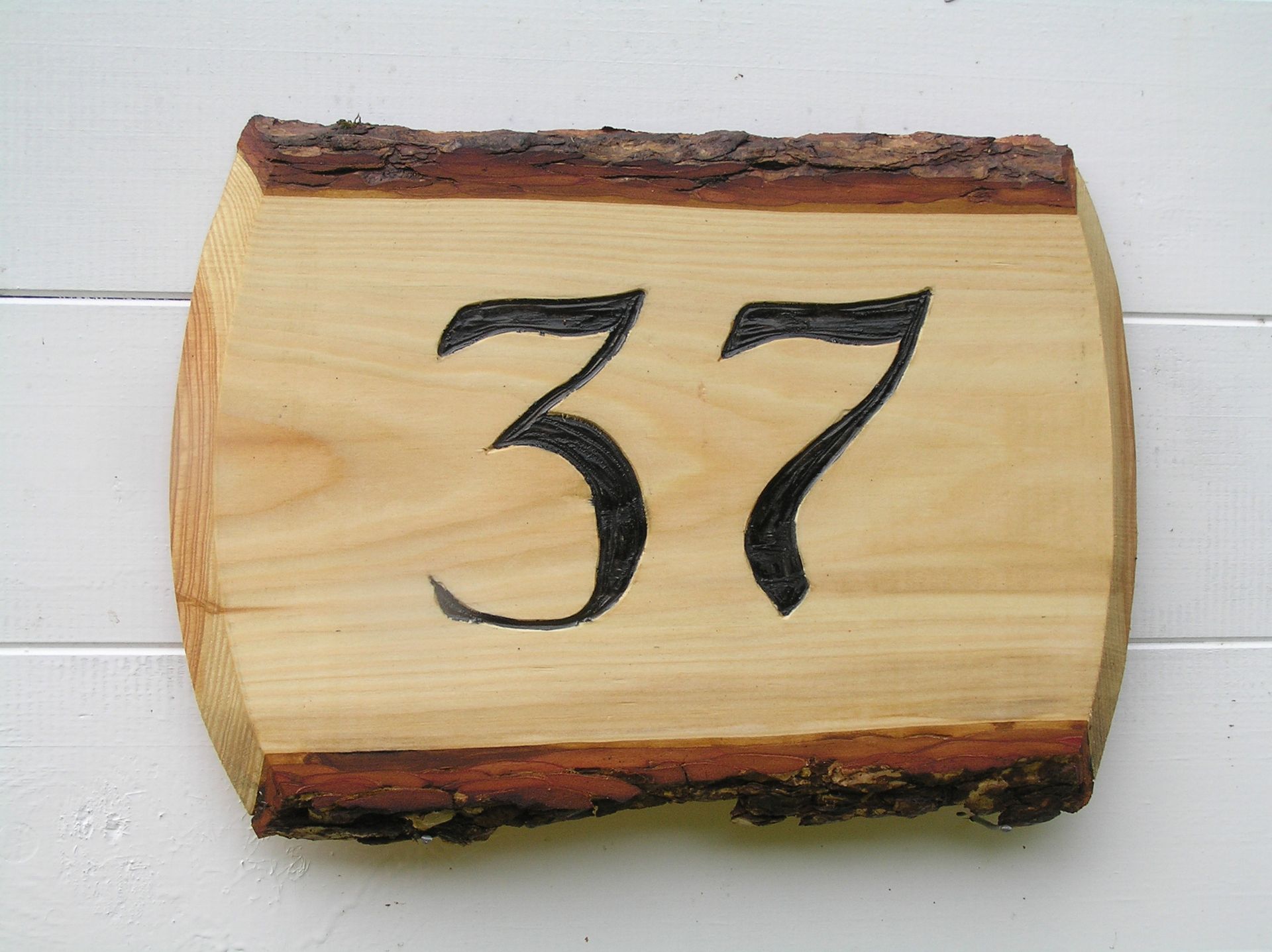 UK wooden house numbers or name plate or plaque