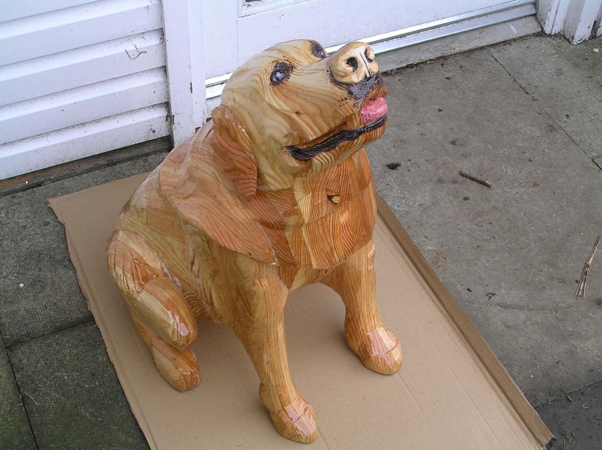 Wooden Garden sculptures large carved animals & statues