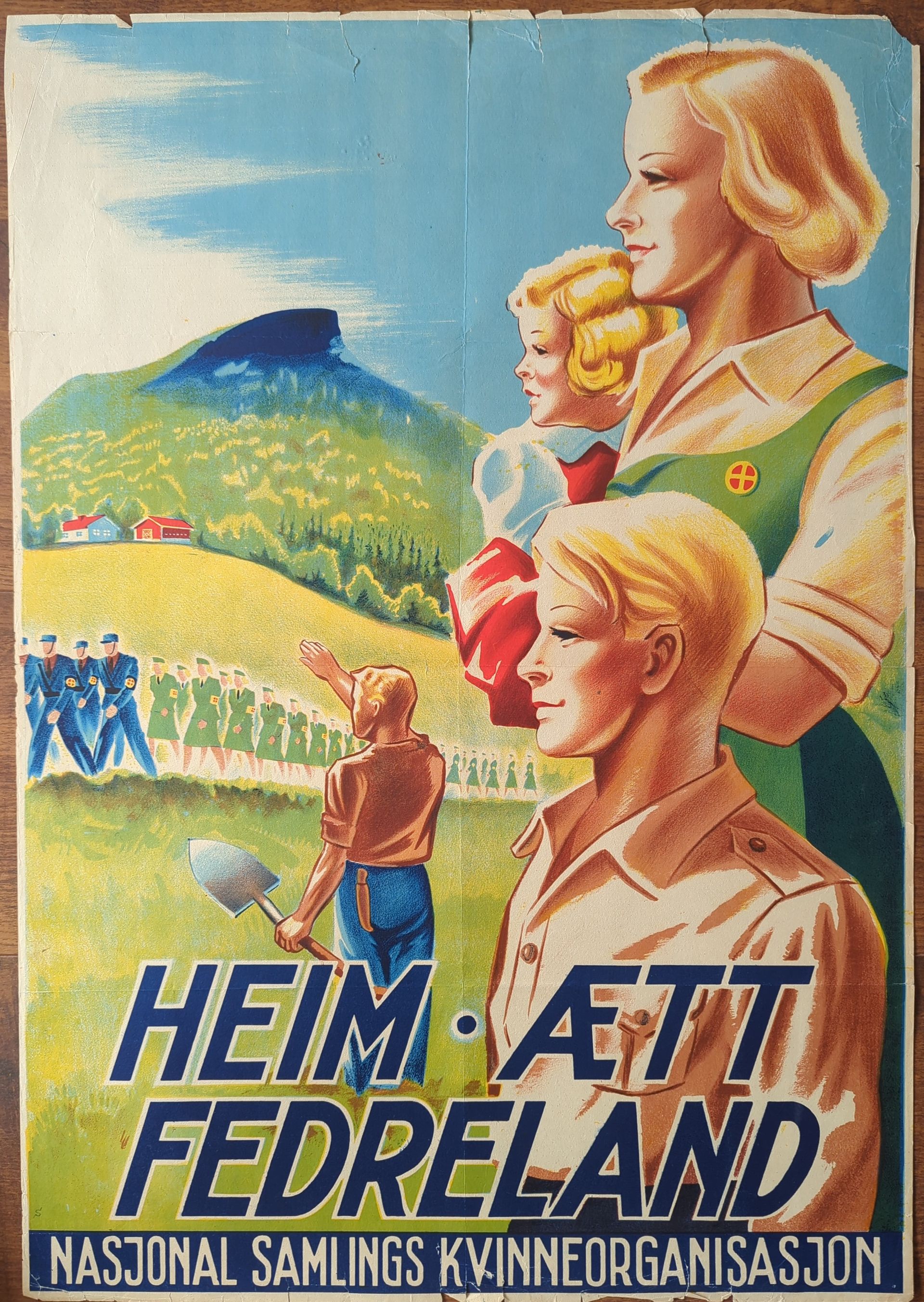 Original WWII propaganda poster – “Heim · Ætt · Fedreland” (Norway ...