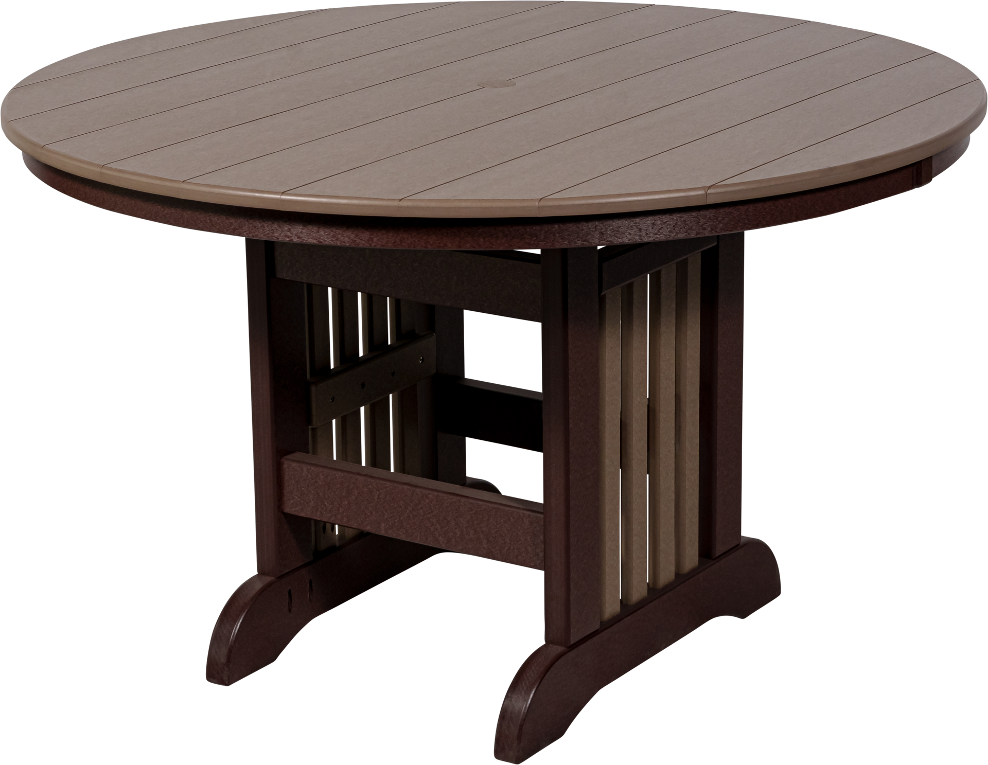 48" Farmhouse Round Mission Table – Outdoor Dining | Beaver Dam Outdoor