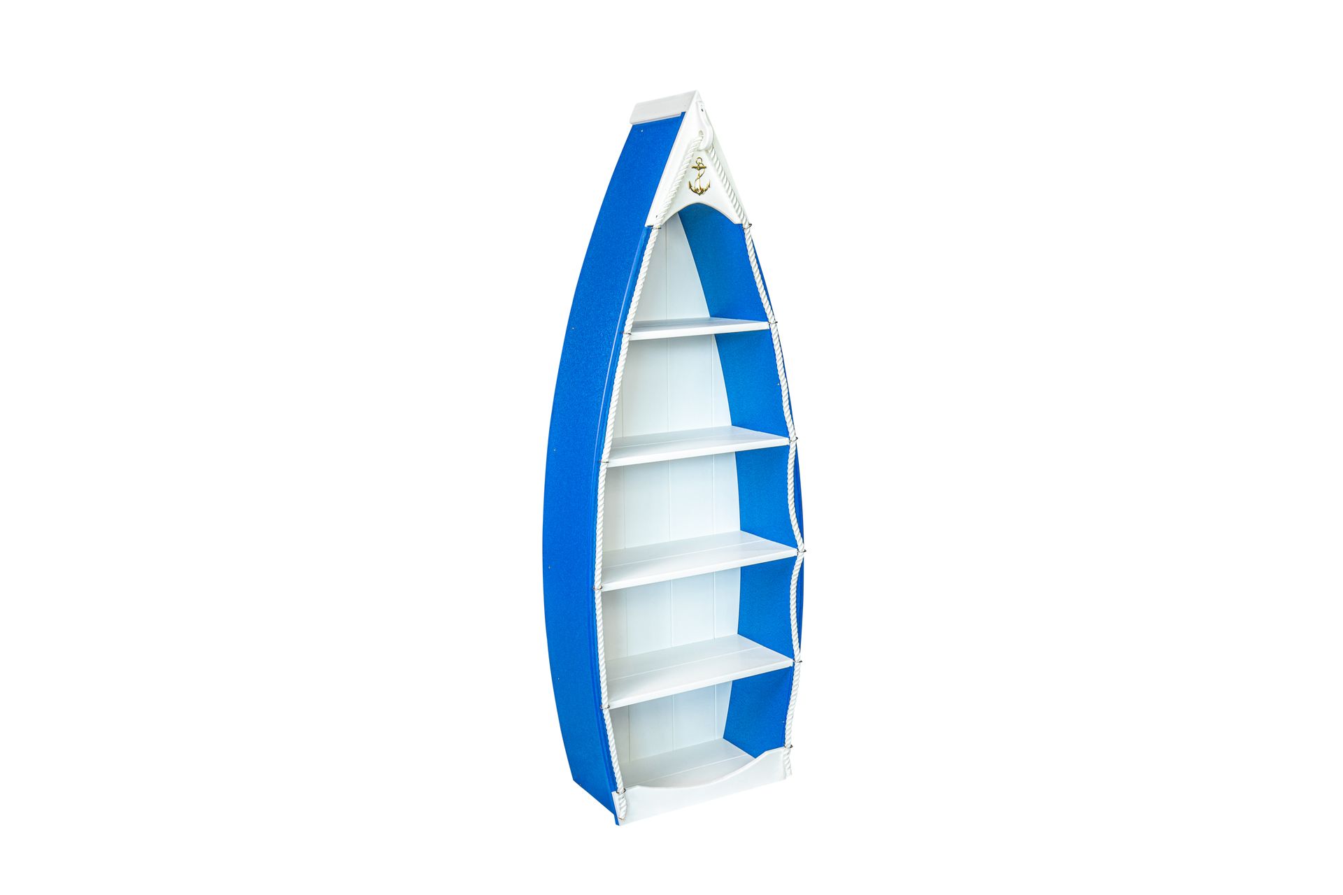 Boat Bookshelf for Sale: Nautical Shelves in 4 & 6-Ft Poly & Wood Options