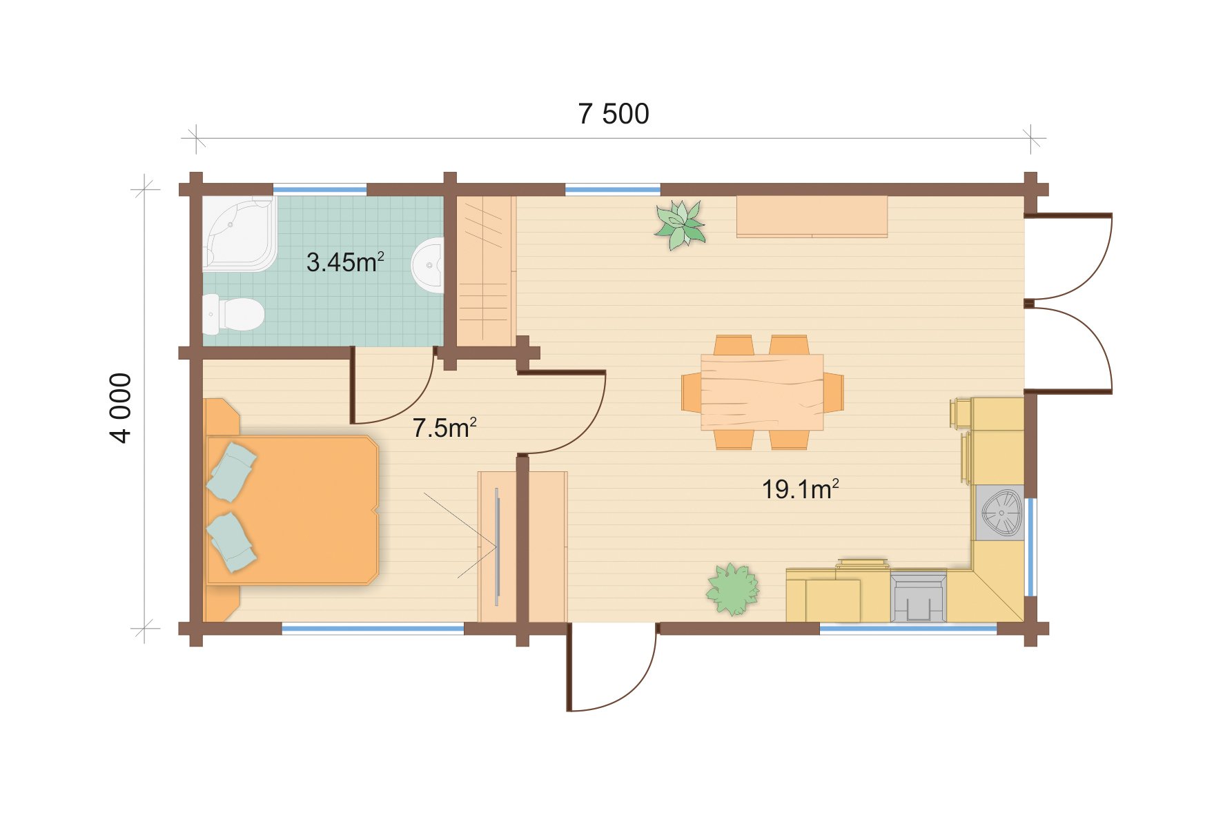 Bespoke 1 Bedroom Log Cabins & Garden Buildings | Northern Log Cabins