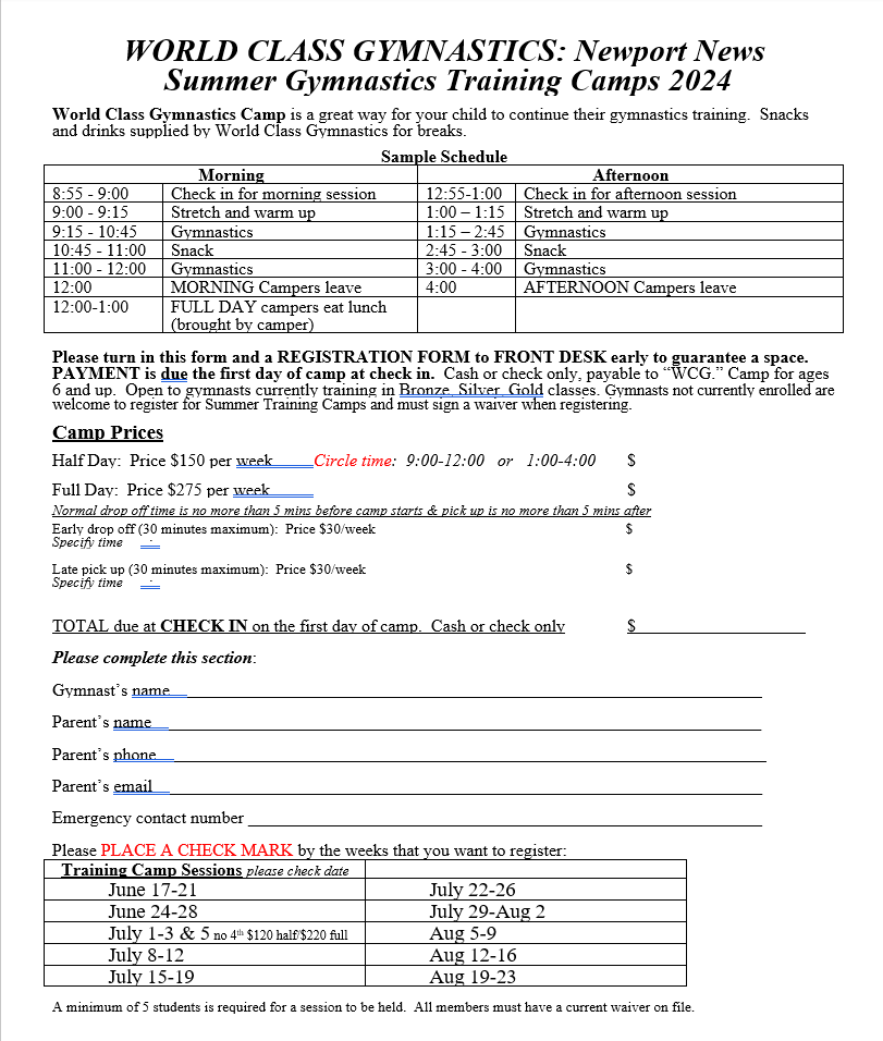 Summer Training Camp