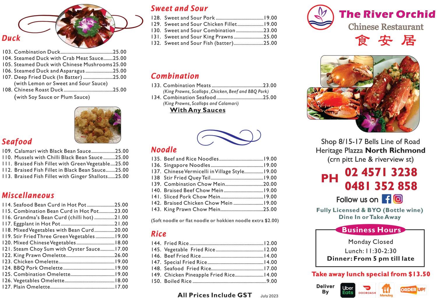 Authentic Chinese Food in North Richmond | The River Orchid