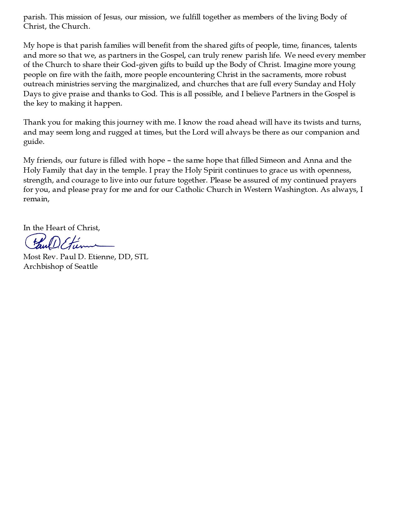 Final Parish Family Annoucement