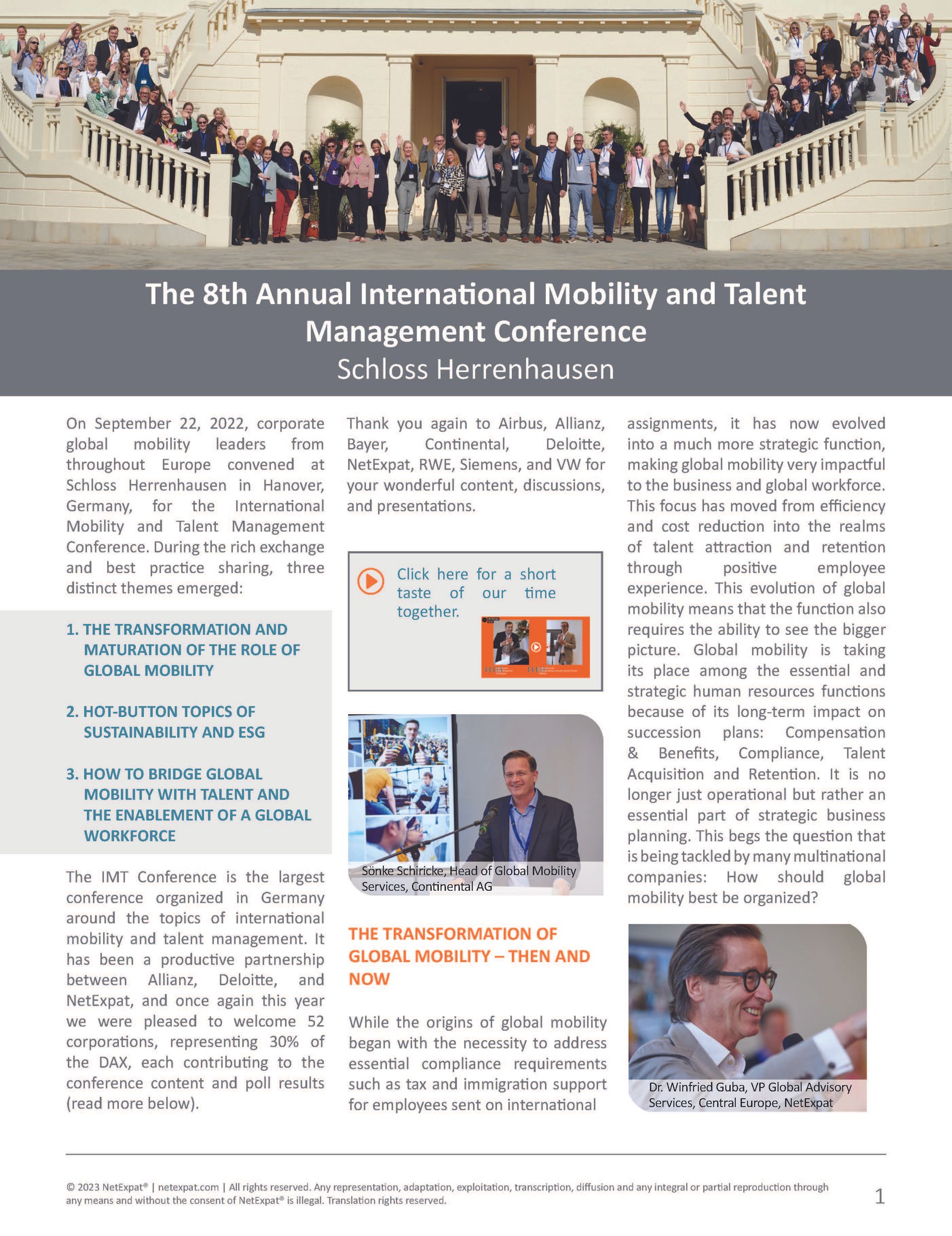 INTERNATIONAL MOBILITY & TALENT MANAGEMENT CONFERENCE WHITE PAPER