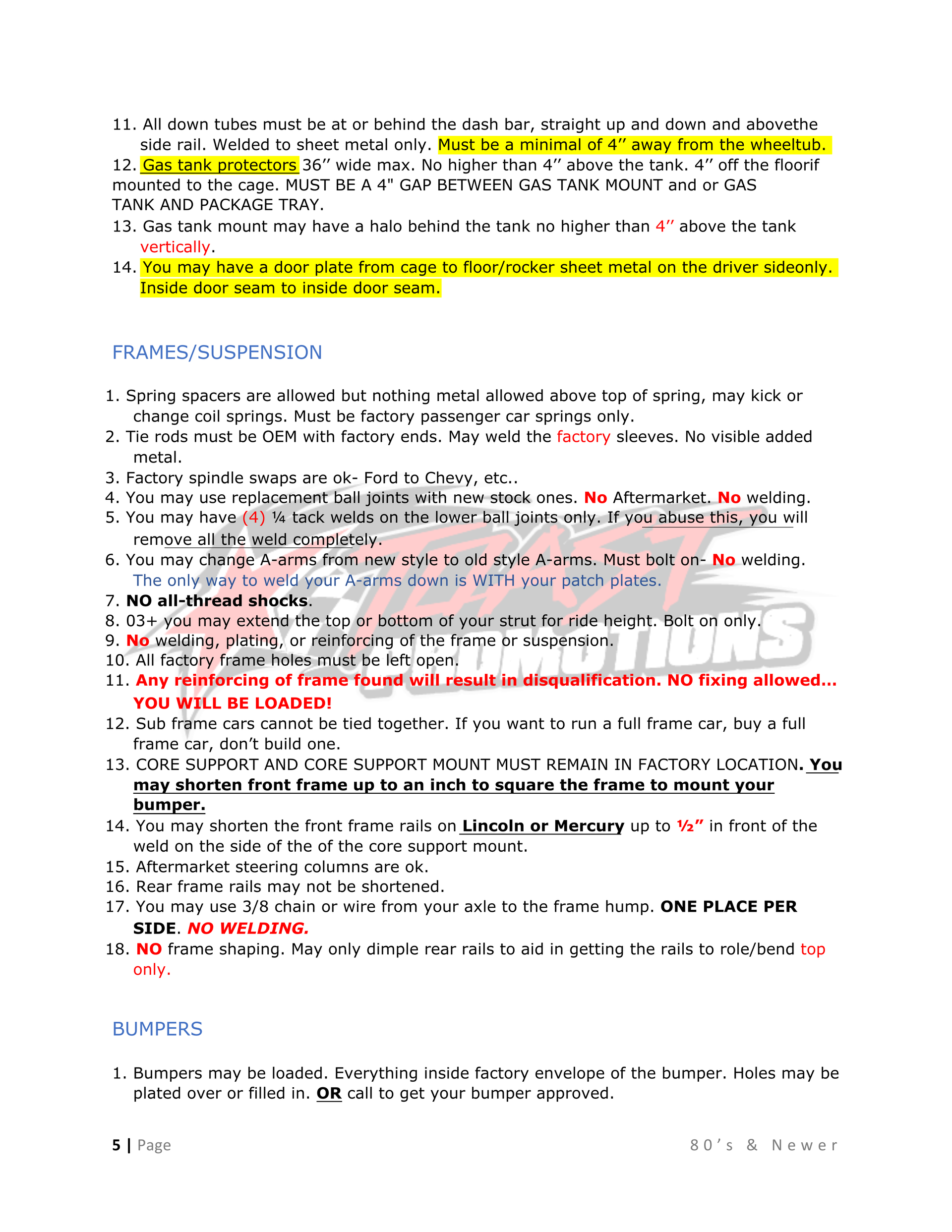 River City Rampage Rules - Toast Promotions