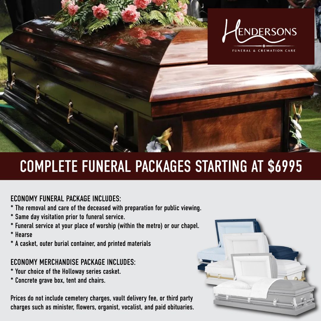 Funeral packages and caskets