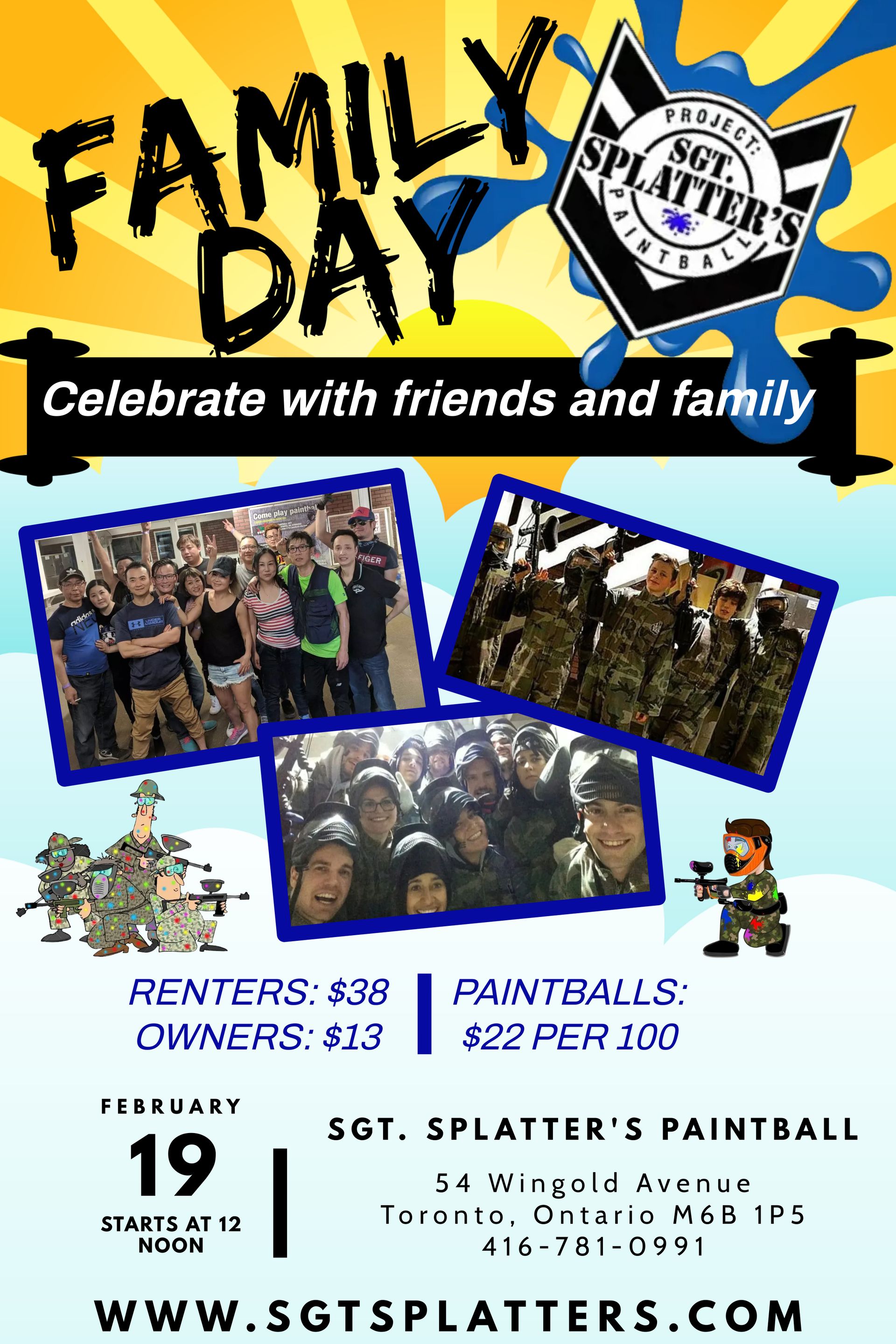Family Day Specials | Sgt. Splatter's Project Paintball