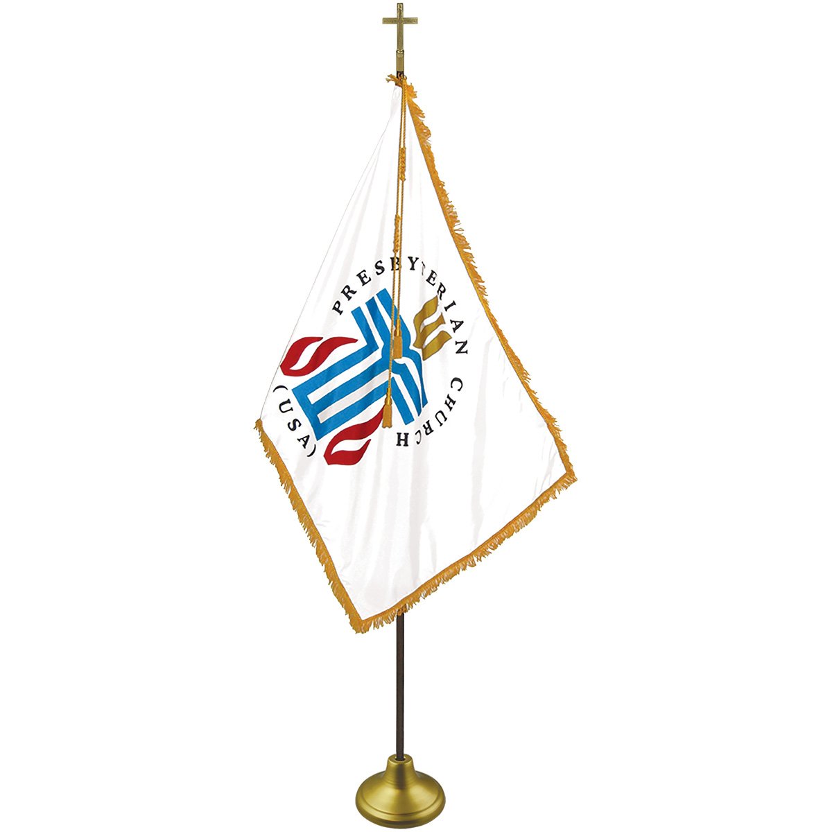 Religious Flags & Flagpole Sets w Nylon Flag & Hardware
