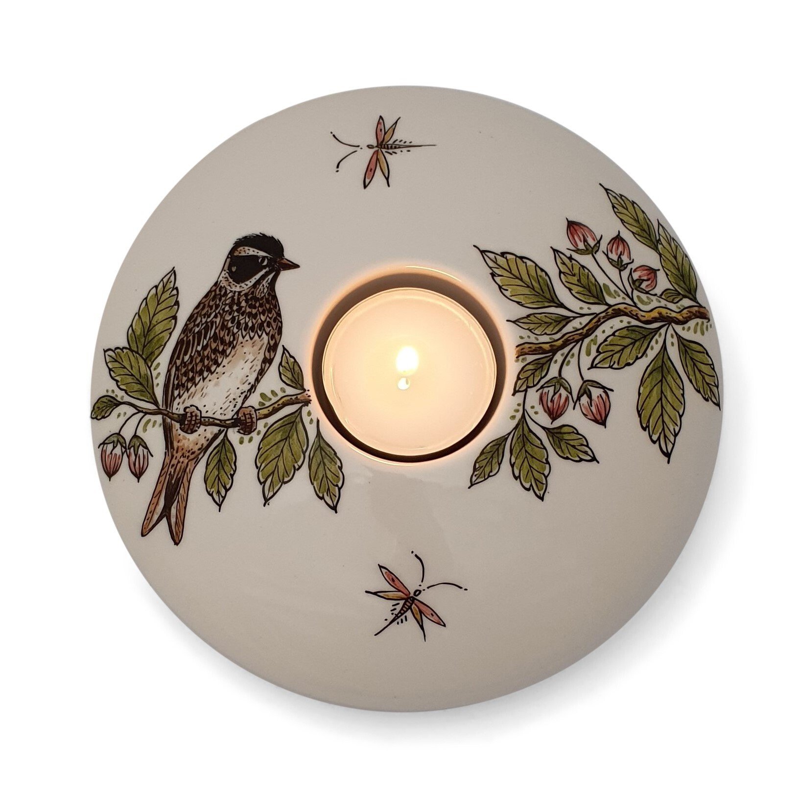 Urn met vogels en vlinders - hand beschilderd, diverse ontwerpen