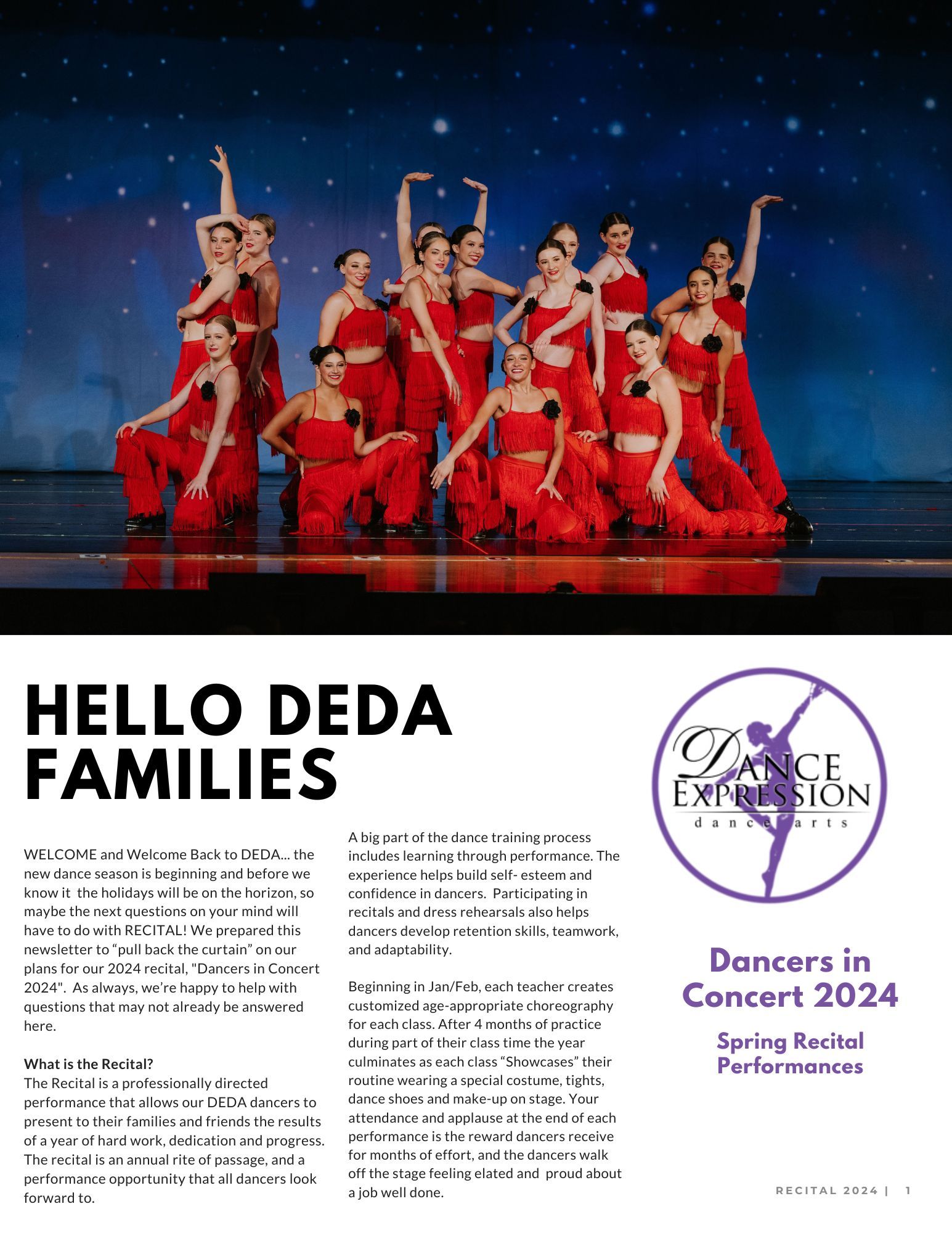 Recital Information for Dance Expression dance arts