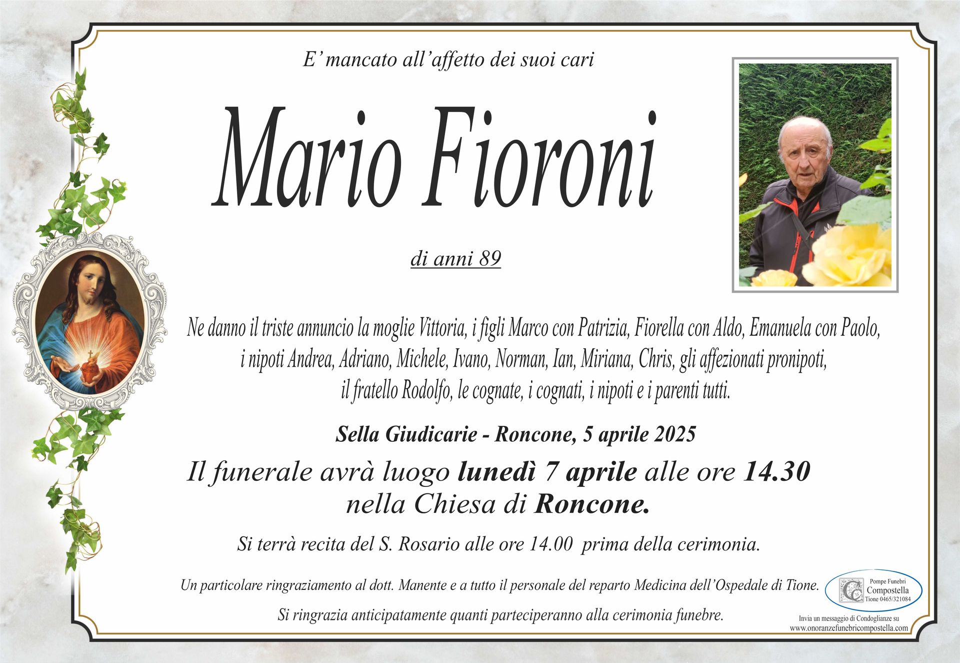 Necrologi a Tione di Trento | Onoranze Funebri Compostella