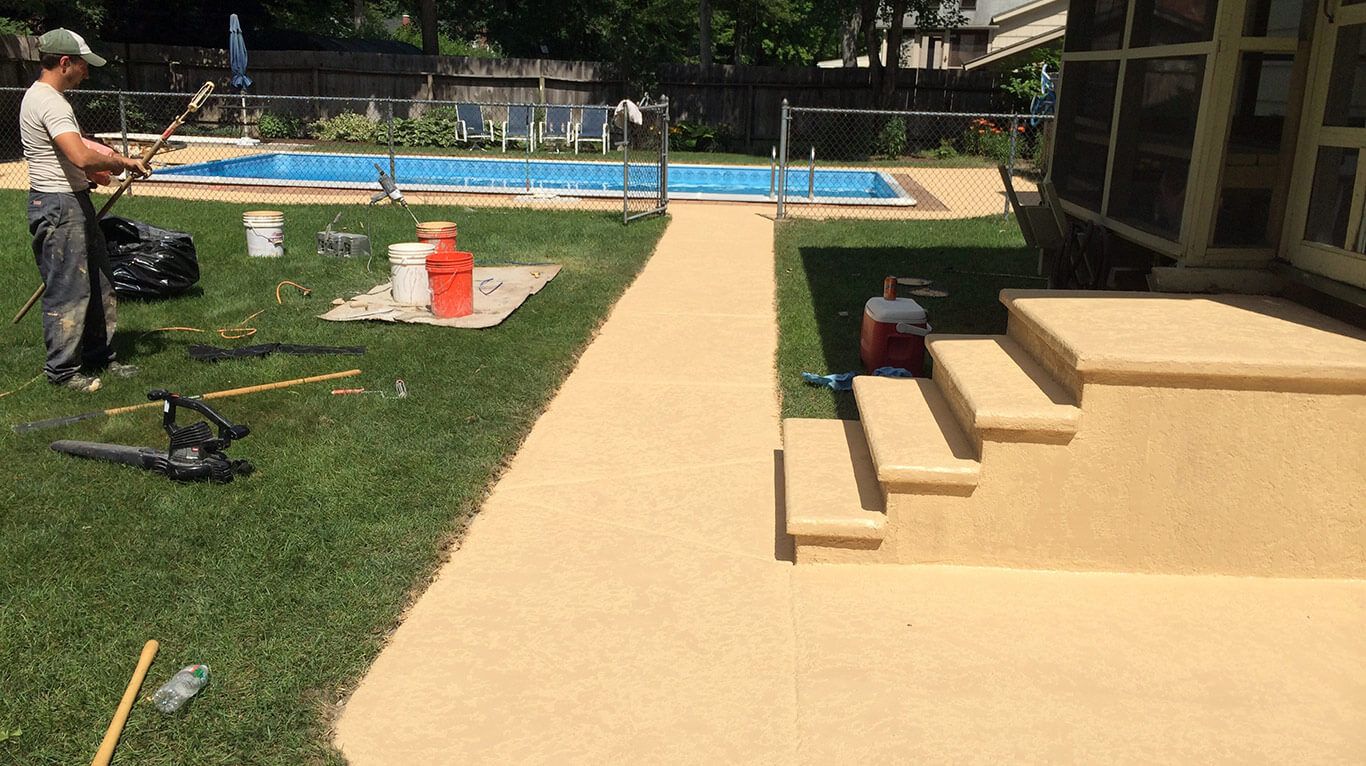 Decorative Concrete Spray Deck | Nashua, NH | GMS Decorative Concrete ...