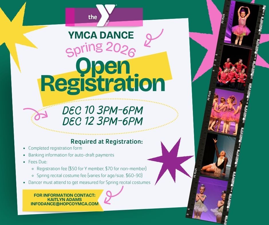 YMCA Dance Open Registration - Spring 2026