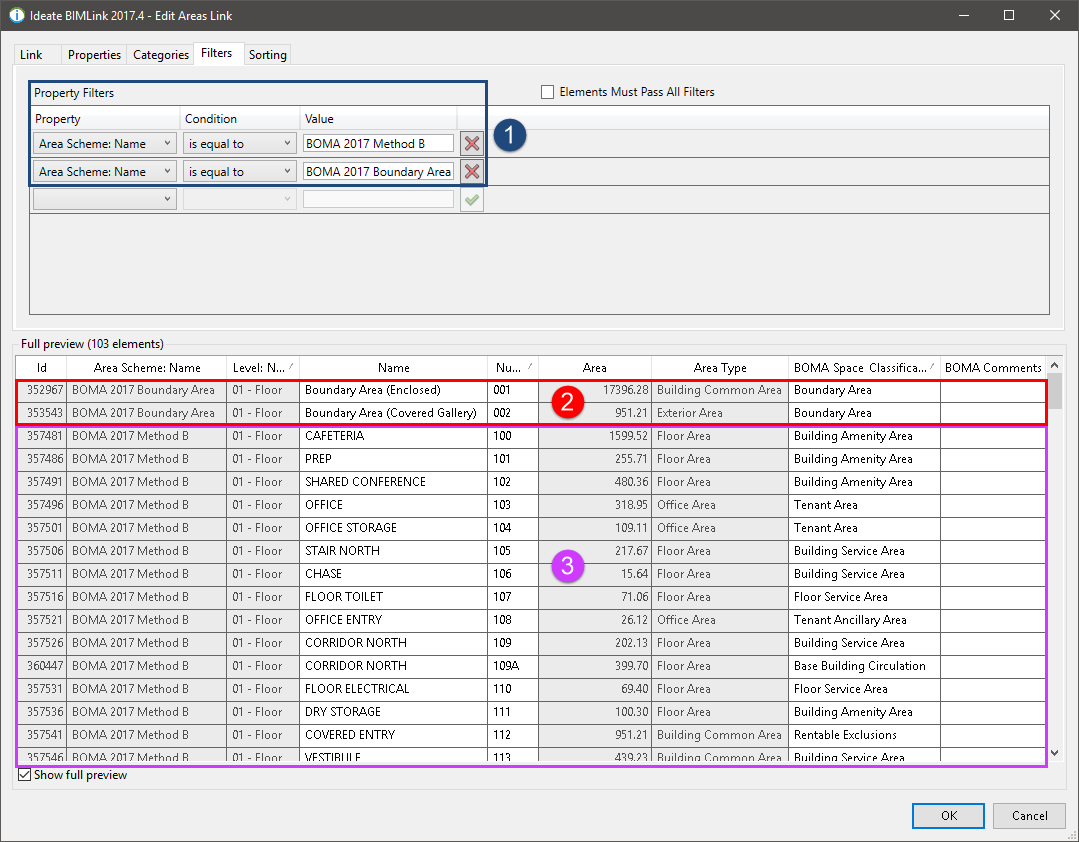 Ideate BIMLink: BOMA Calculations