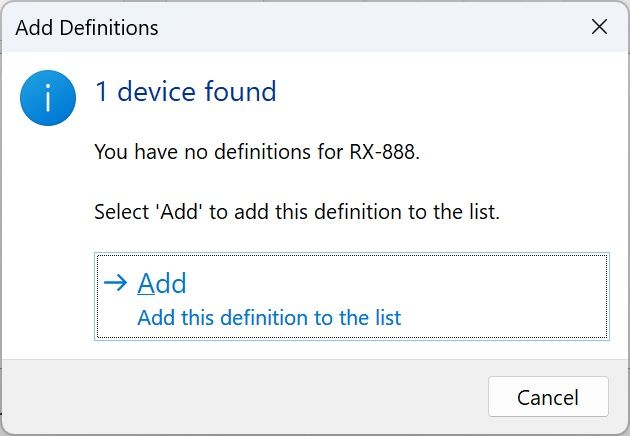 Adding A Radio Definition