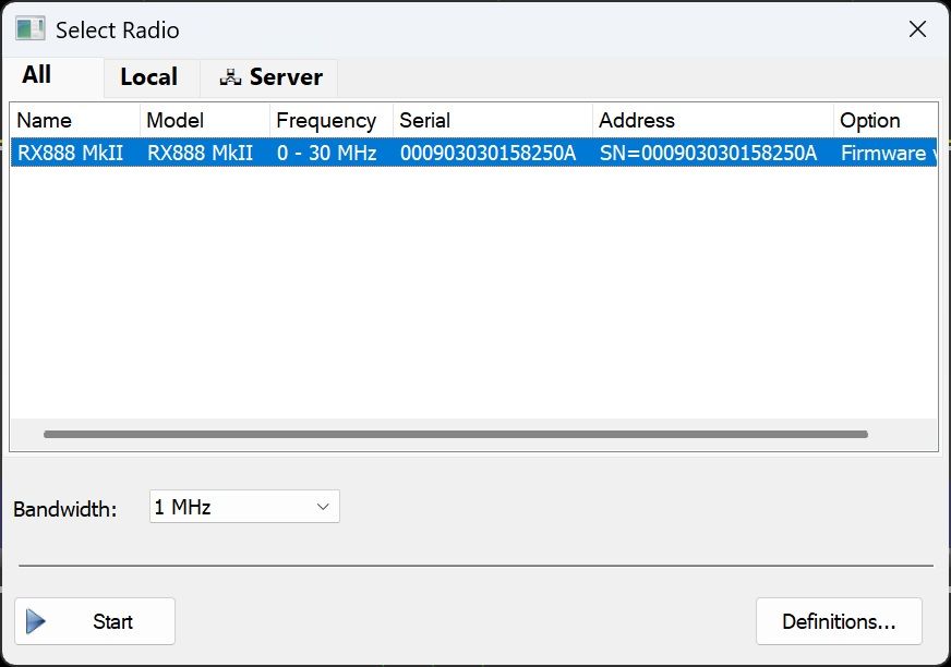 Adding A Radio Definition