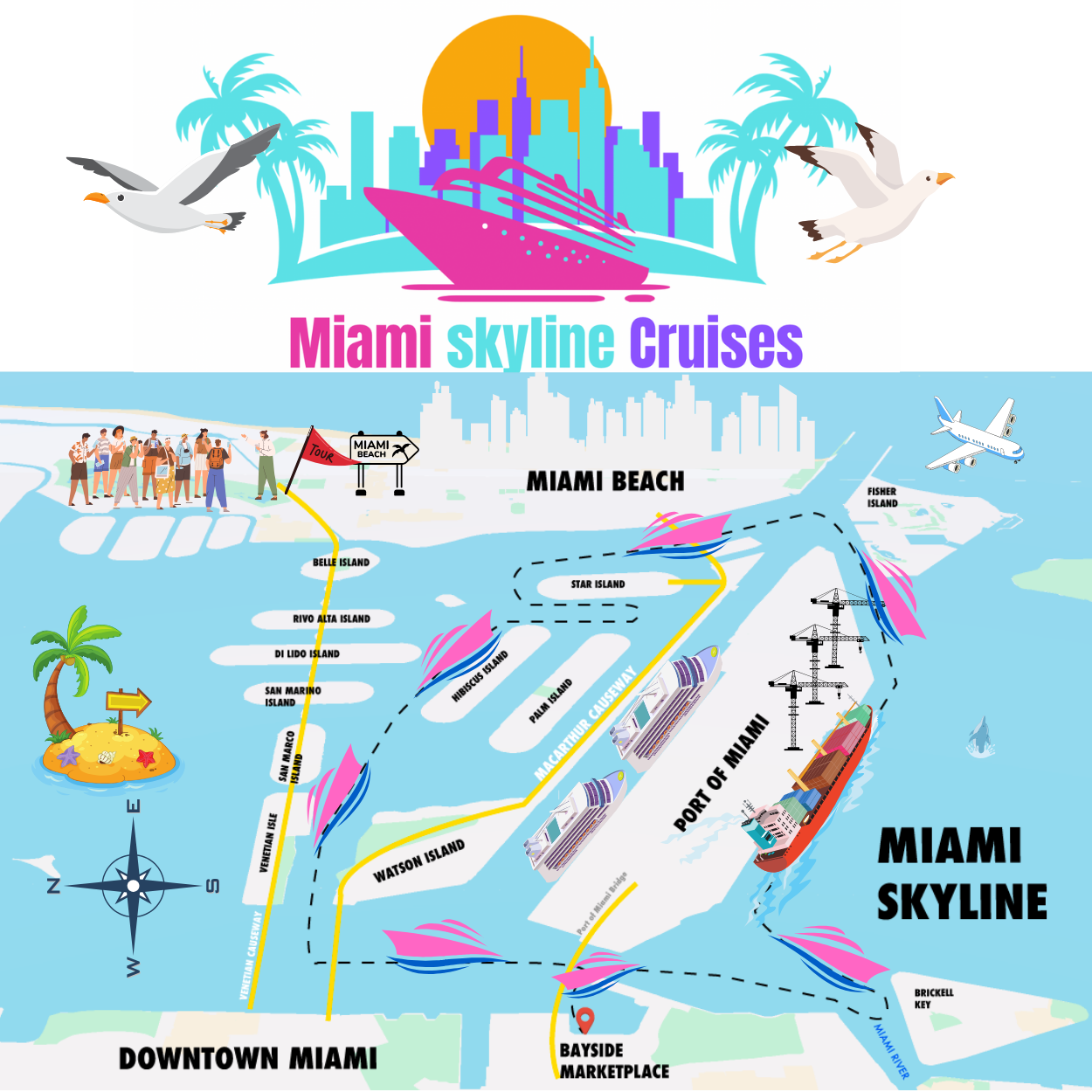 Miami Skyline Cruise Route Map – Official Skyline Route