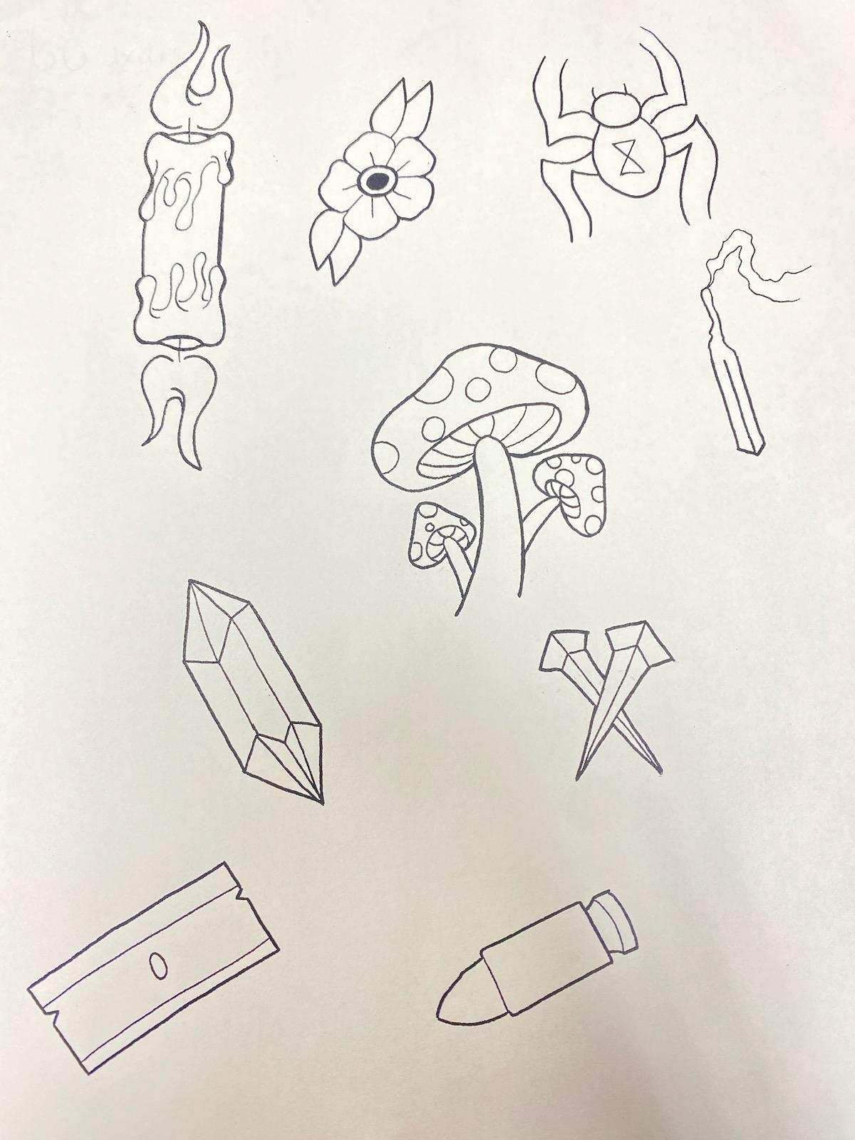 22 Caliber Tattoo Studio - Halloween Flash Page