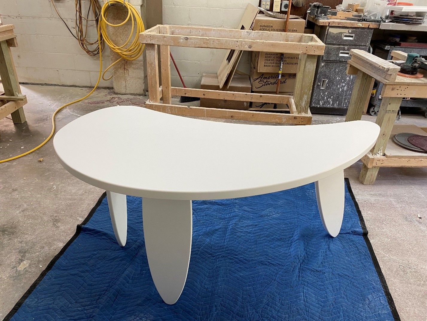 Custom Designed and Built Home Office Desk Made out of Corian Solid ...