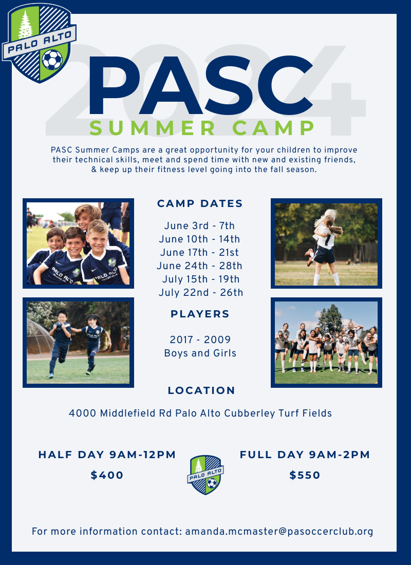 Summer Camps (Ages 8-13) | Palo Alto Soccer Club