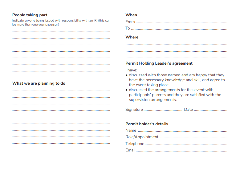 Rushcliffe District Scouts - Nights Away - Passports