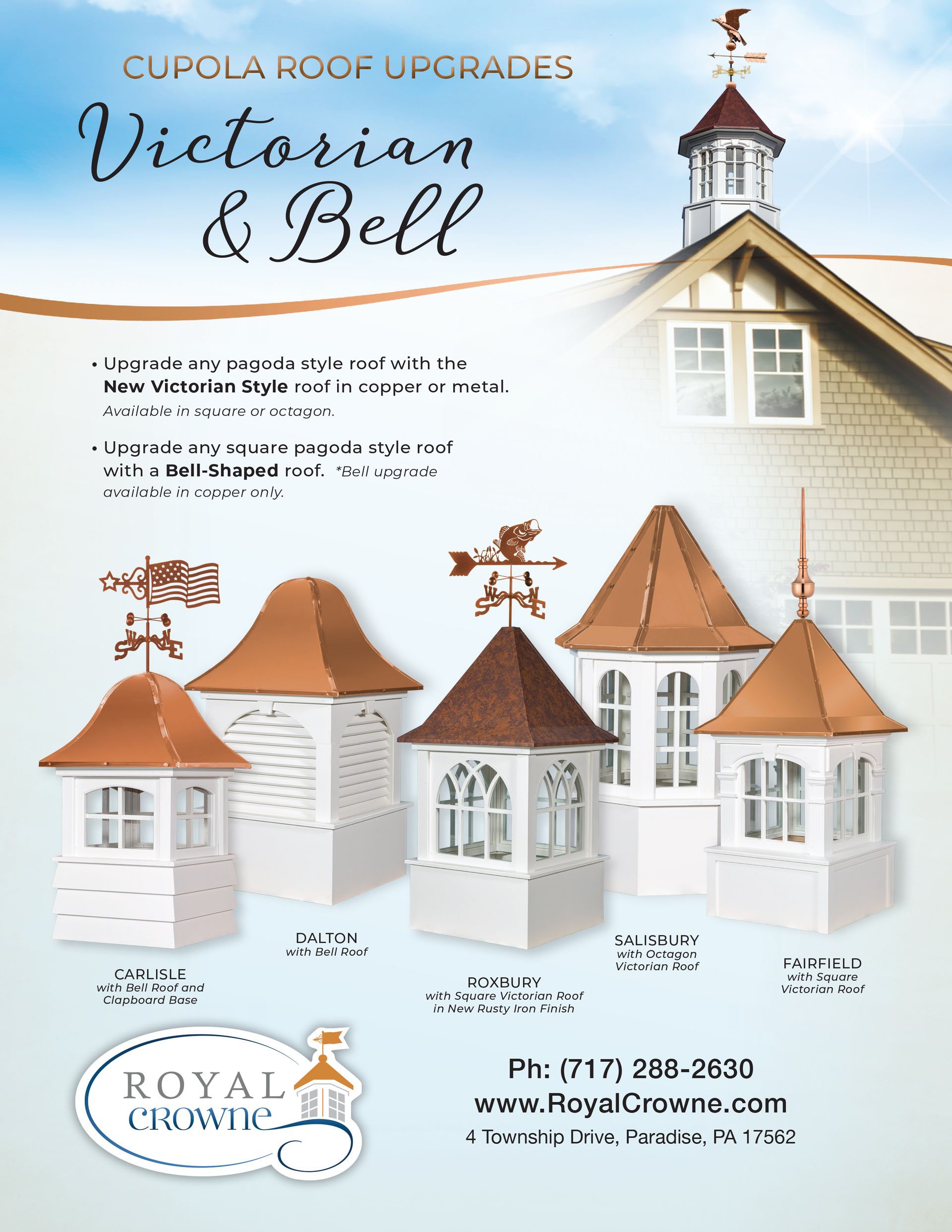 Yarmouth Cupola Bell Roof: Cupola Options from Royal Crowne