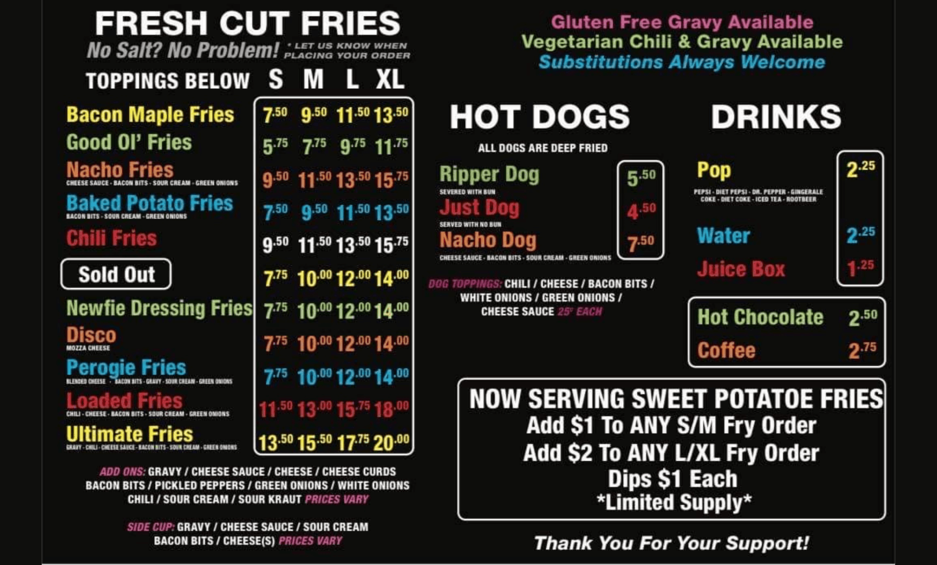 FRY FACTORY MENU