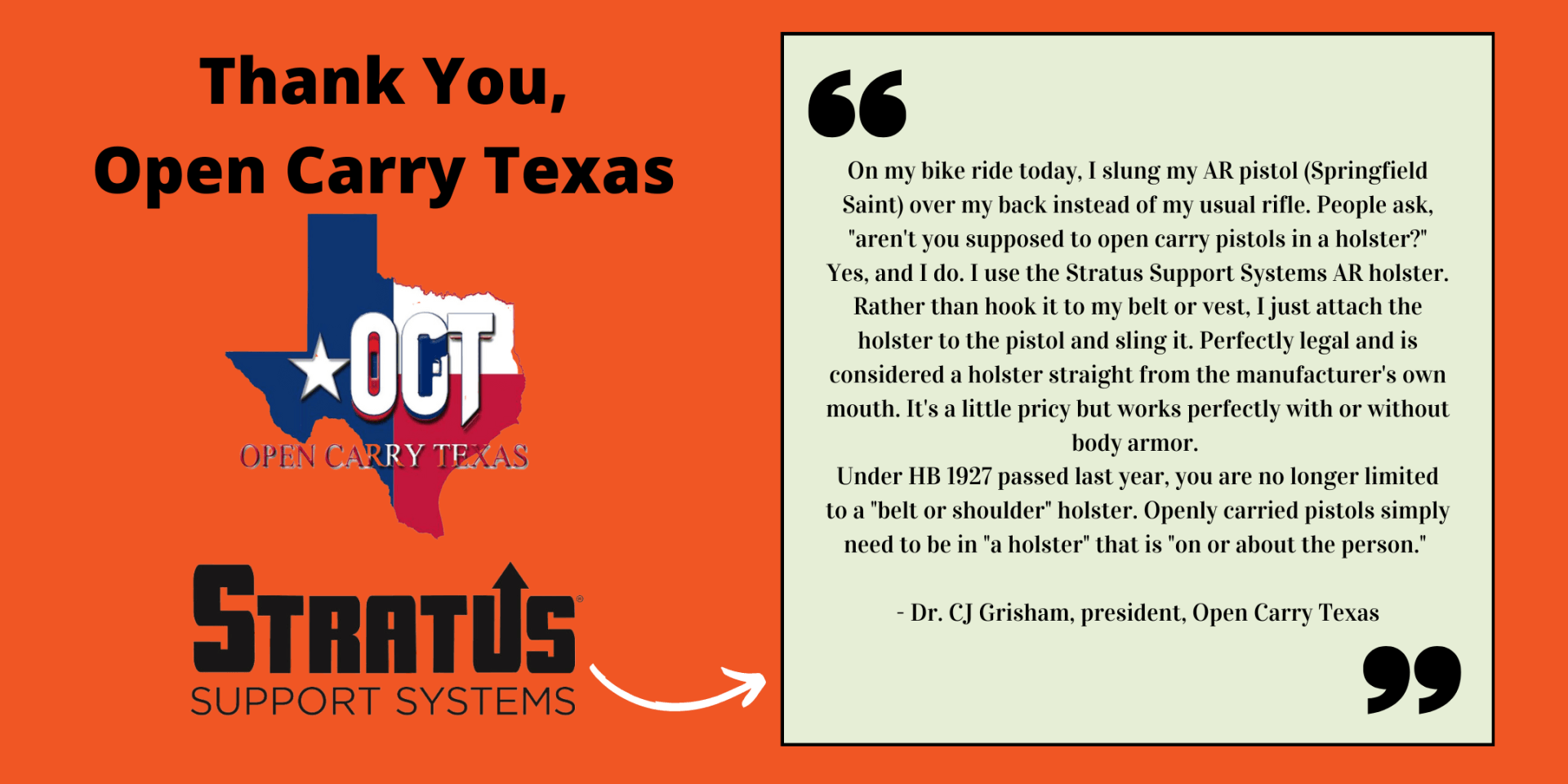 Thank you, Open Carry Texas Thank you, Open Carry Texas