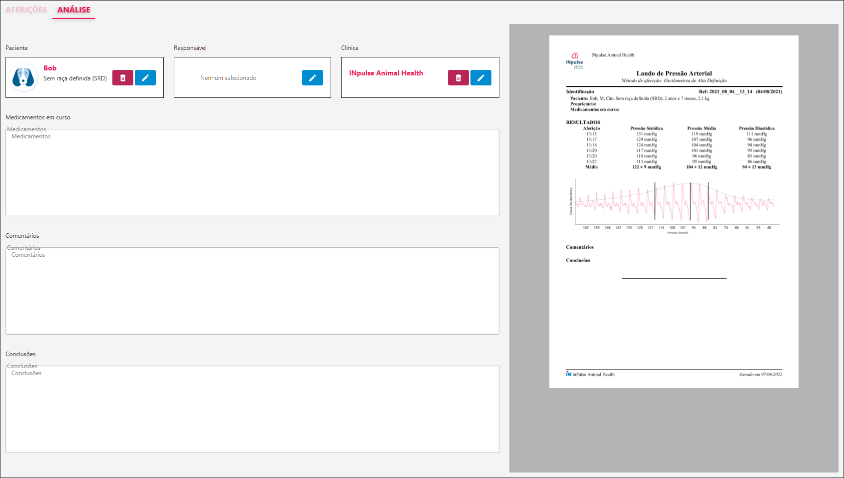 Medidor de Pressão Arterial Veterinário
