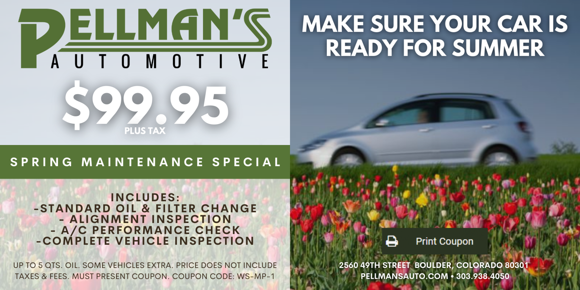 Our Car Care Specials | Pellman's Automotive