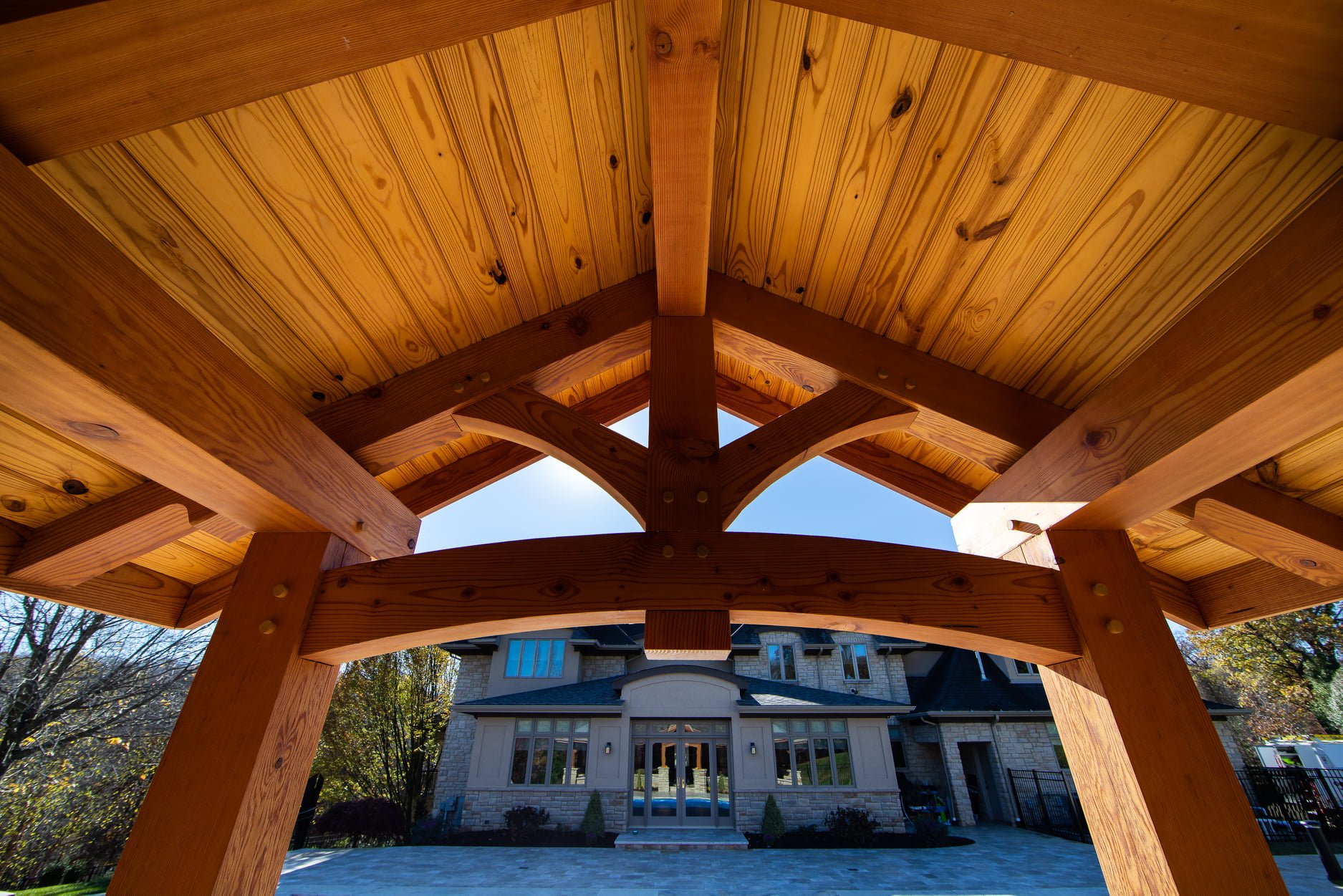 Custom Timber Frame Pool Pavilion: Pittsburgh, PA
