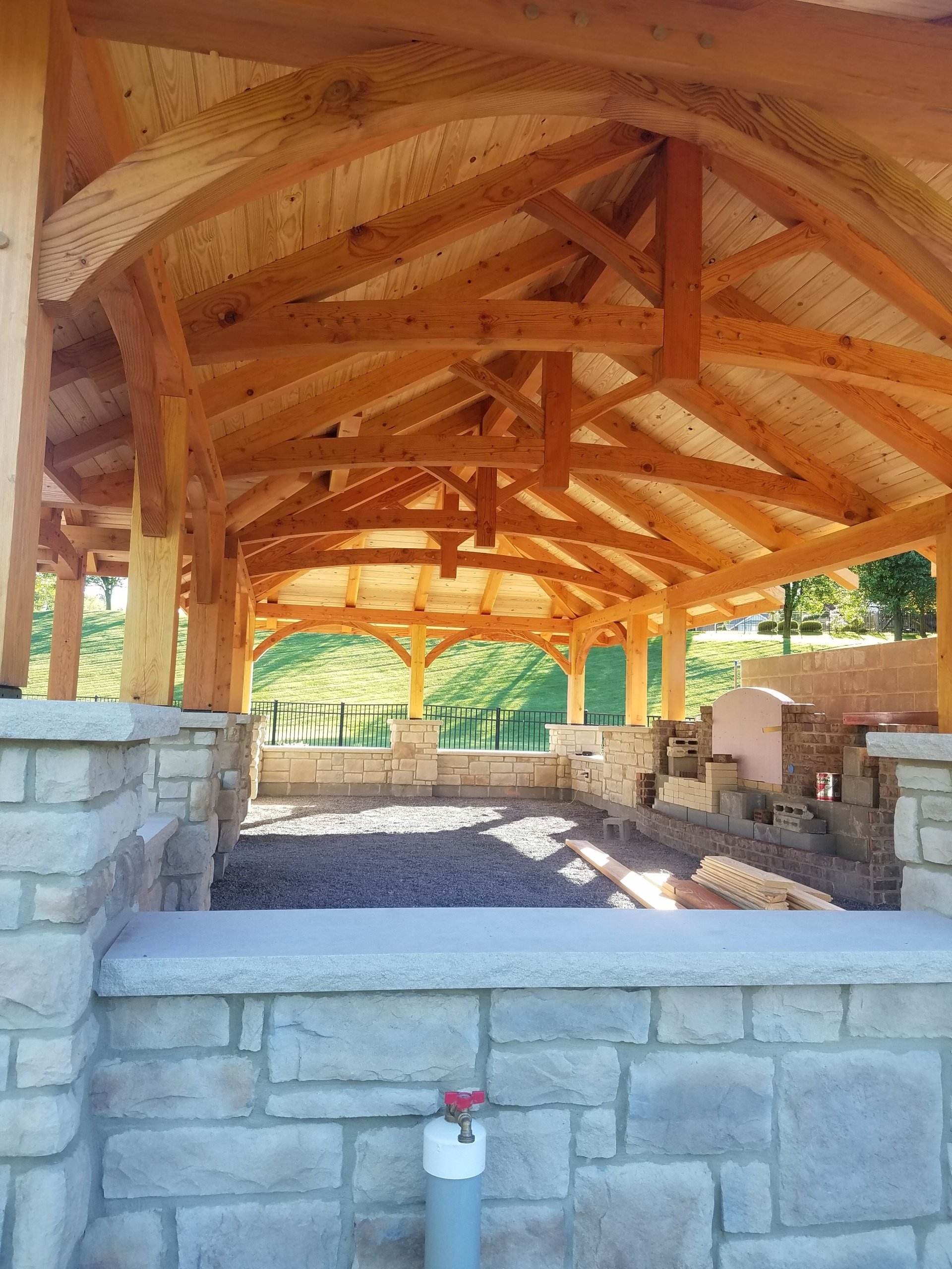 Custom Timber Frame Pool Pavilion: Pittsburgh, PA