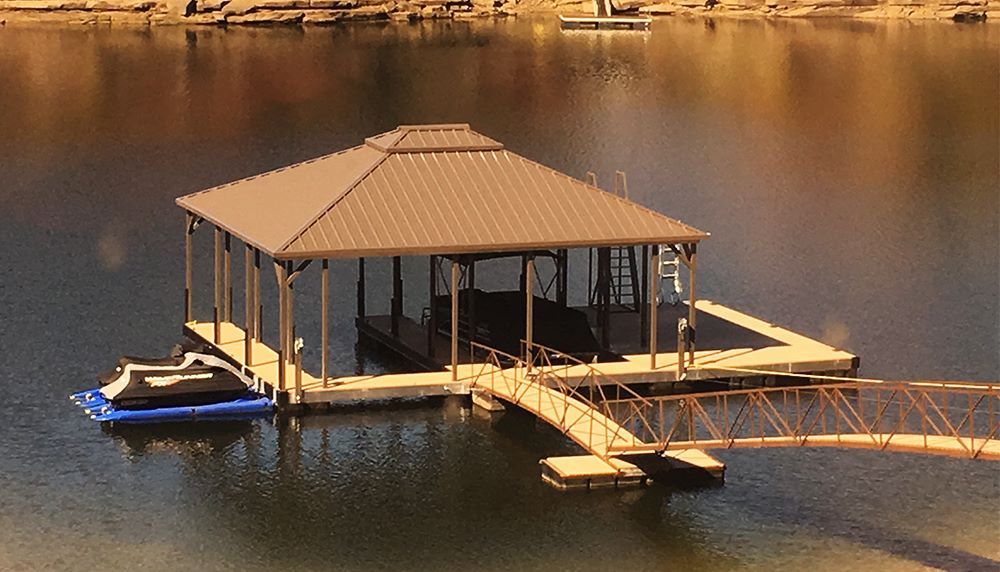 Hip Roof Covered Boat Docks in Kentucky