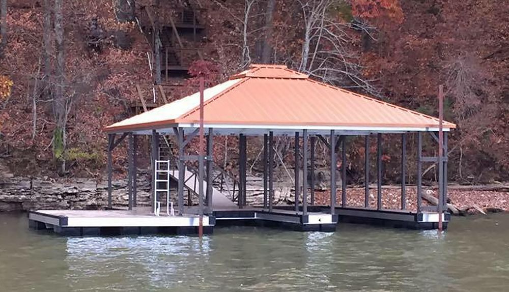 Hip Roof Covered Boat Docks in Kentucky
