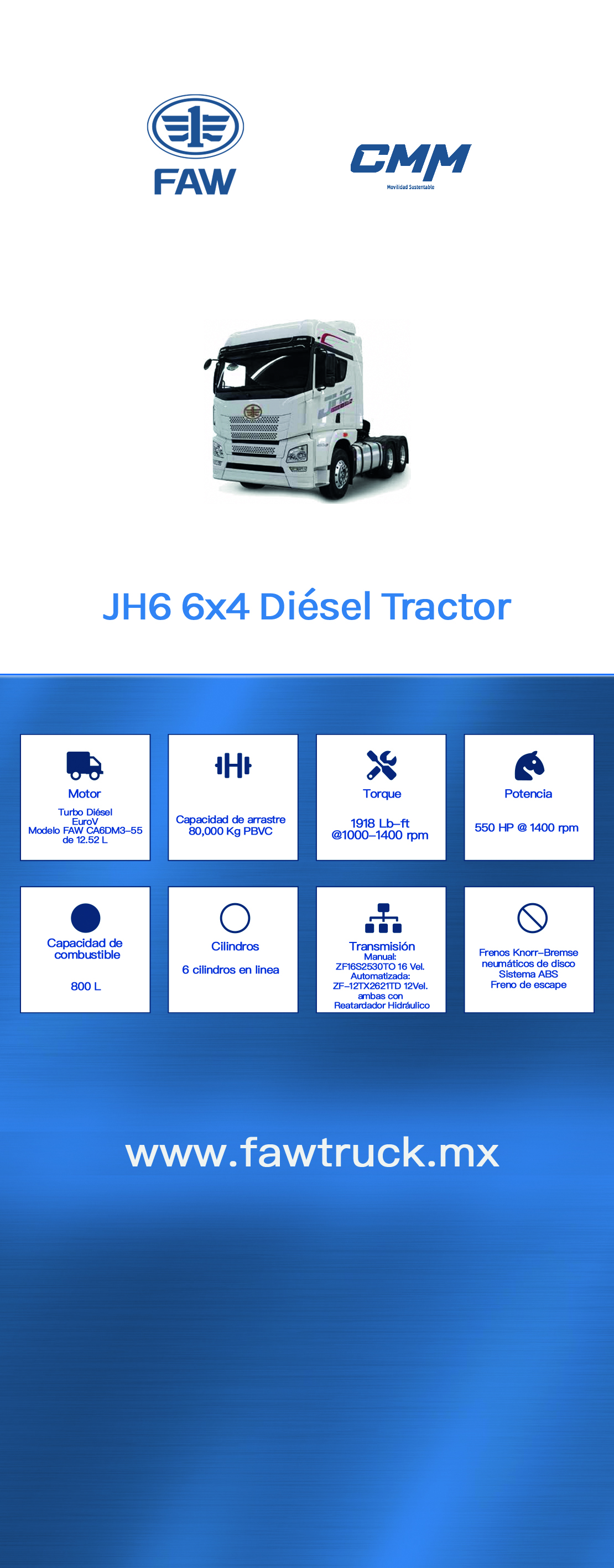 FAW Trucks México JH6 4x4 | Tractocamión Diésel