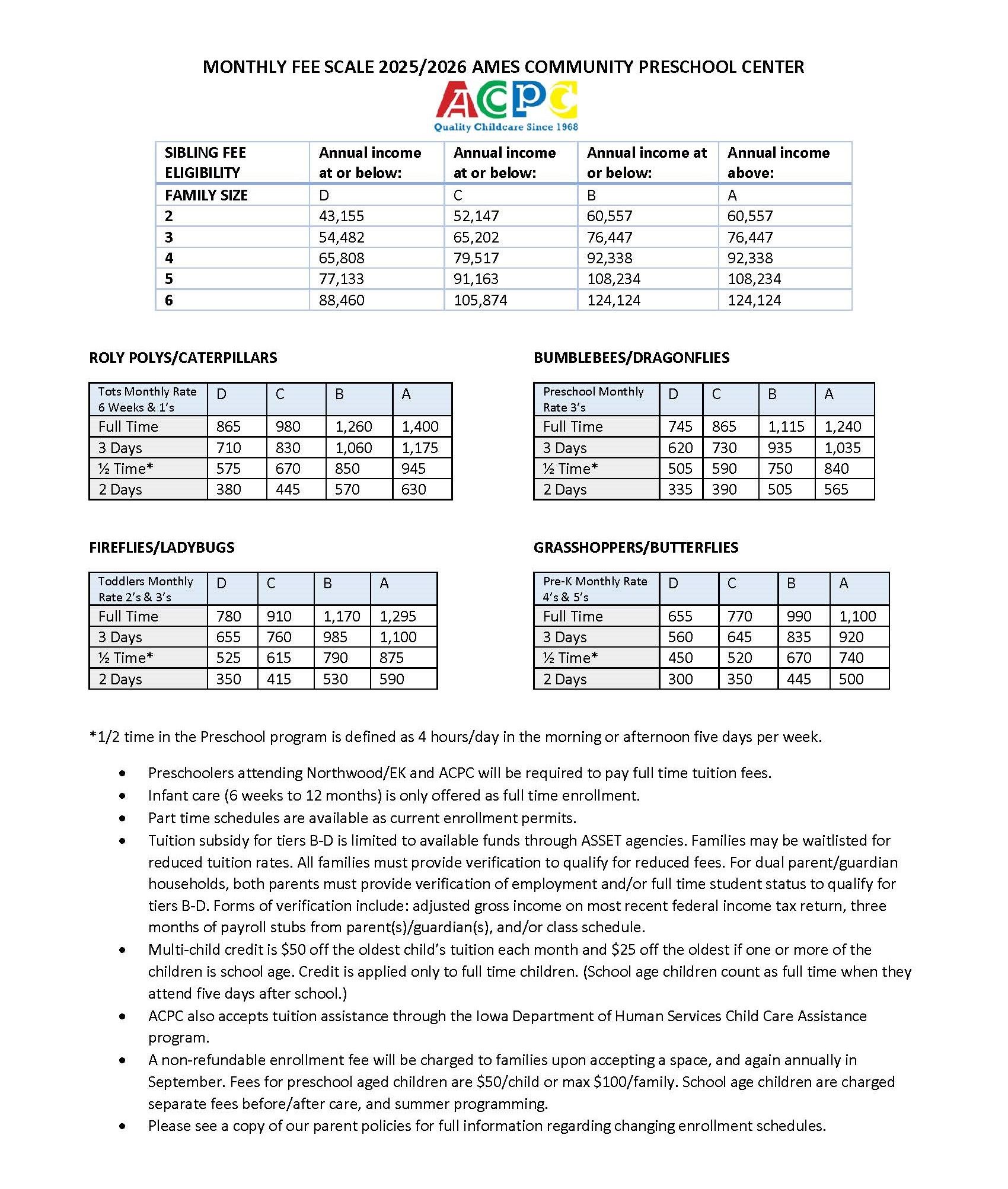 Preschool Information & Tuition | Ames, IA | ACPC