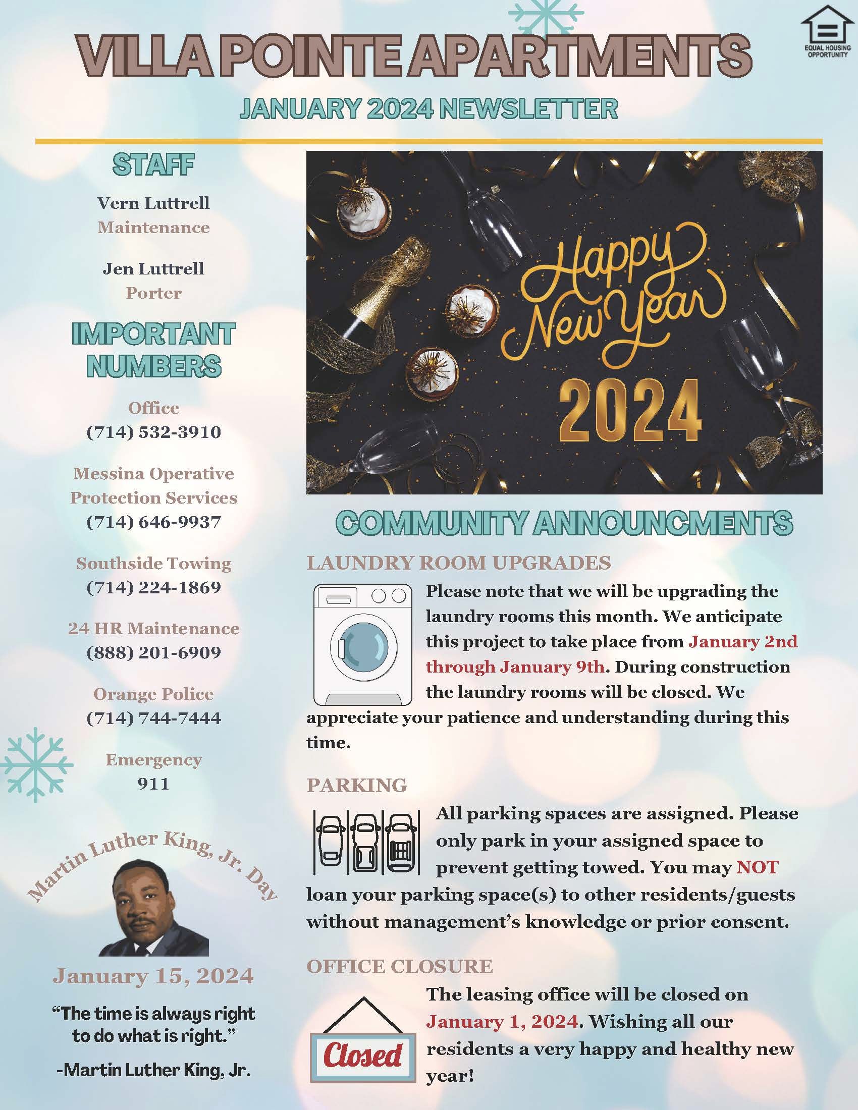 Resident Newsletter - January