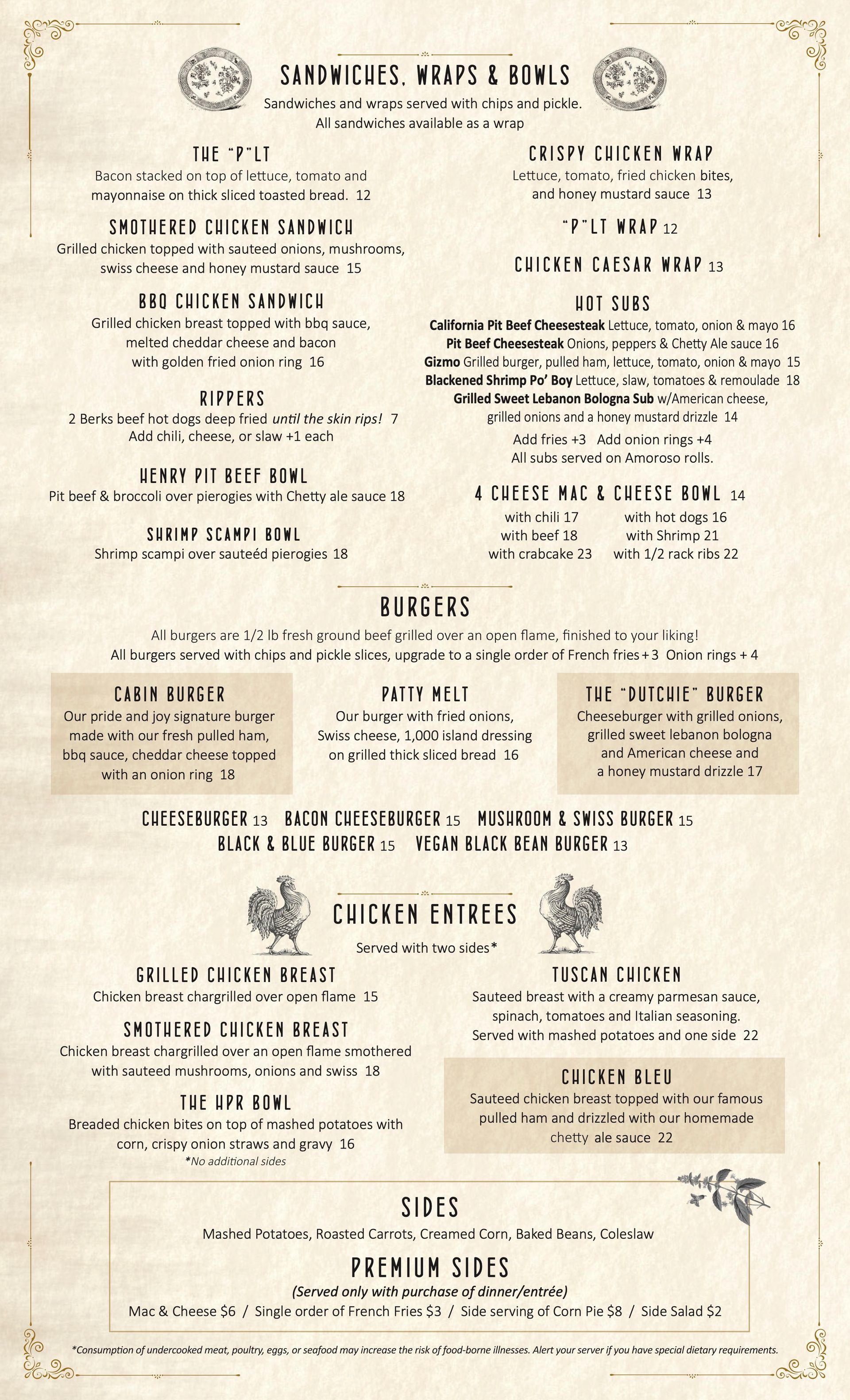Menu | Robesonia PA