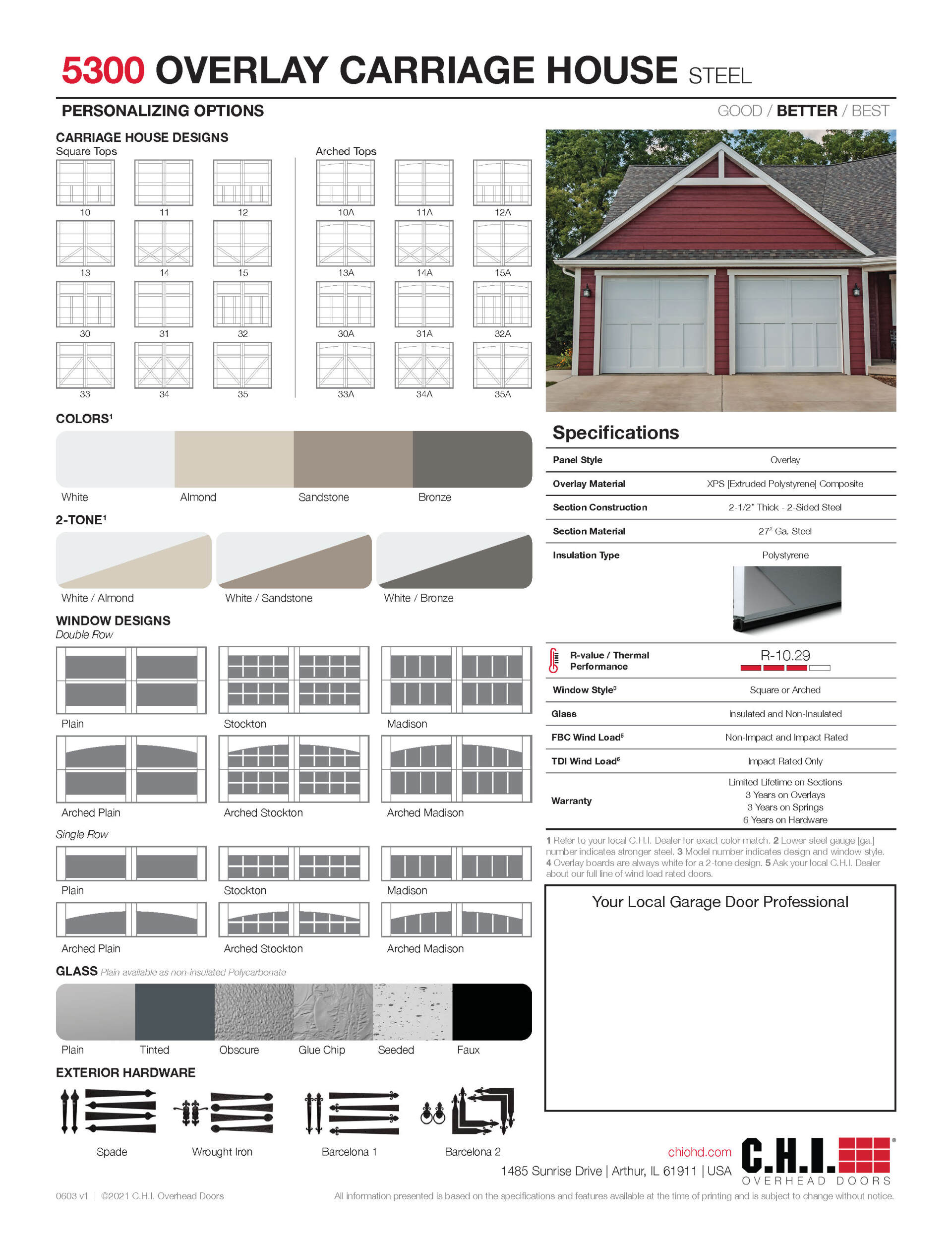Overlay Carriage House - C.H.I. - Doors By Mike