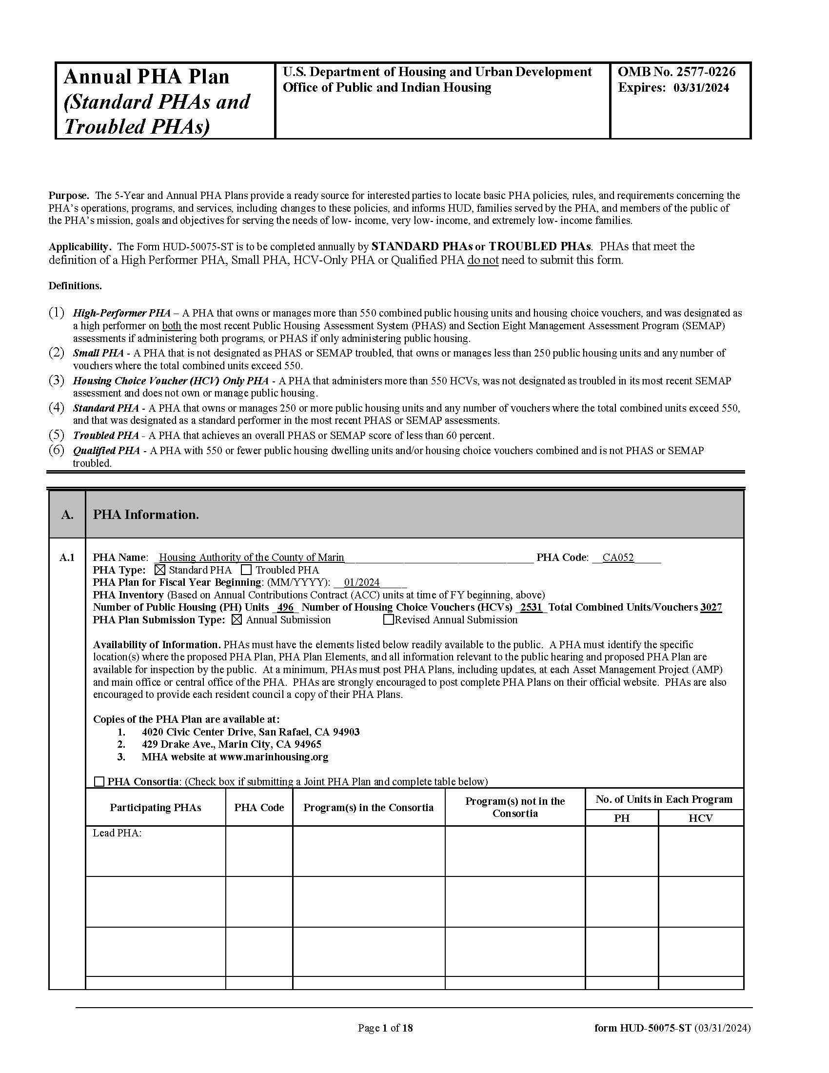 Policies, Plans and Reports | Marin Housing Authority
