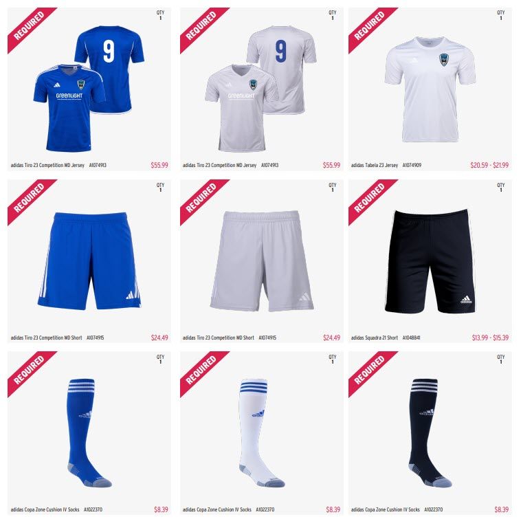 Skyline Soccer Association Uniforms