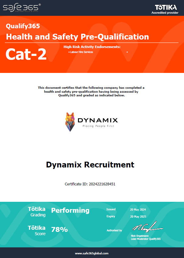 Health & Safety | Dynamix Recruitment | Matching Talent with Opportunity