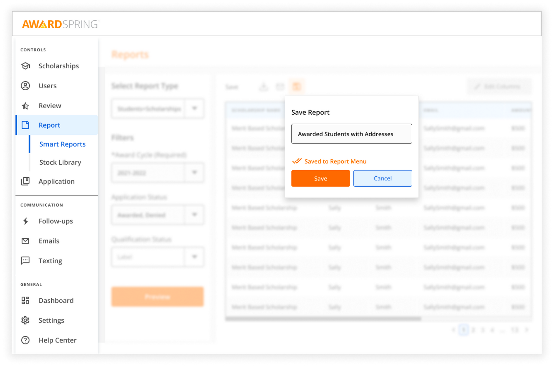 AwardSpring Feature Spotlight: Smart Reports - New Feature