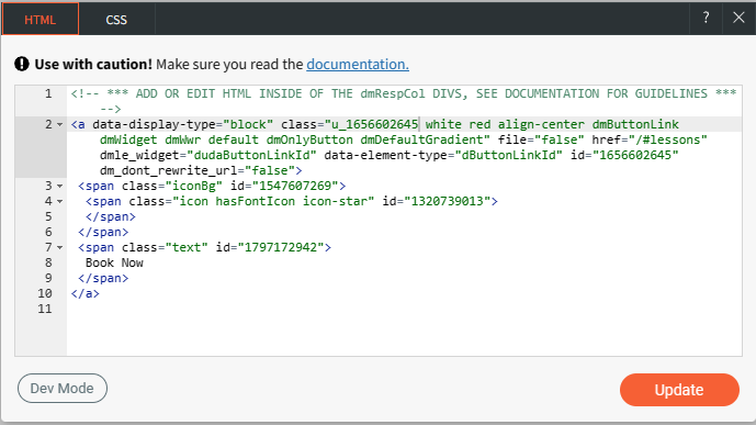 Duda Tip: Custom Buttons - Adding Your Own Icon