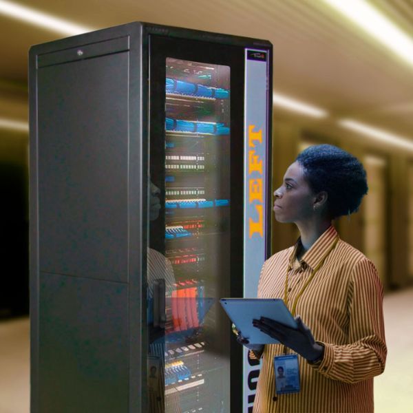 Rack Left com Guias de Cabos Laterais | Core Telecom