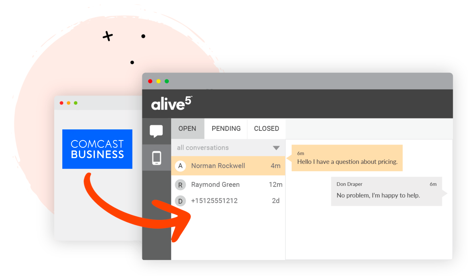 Alive5, SMS for Comcast Business