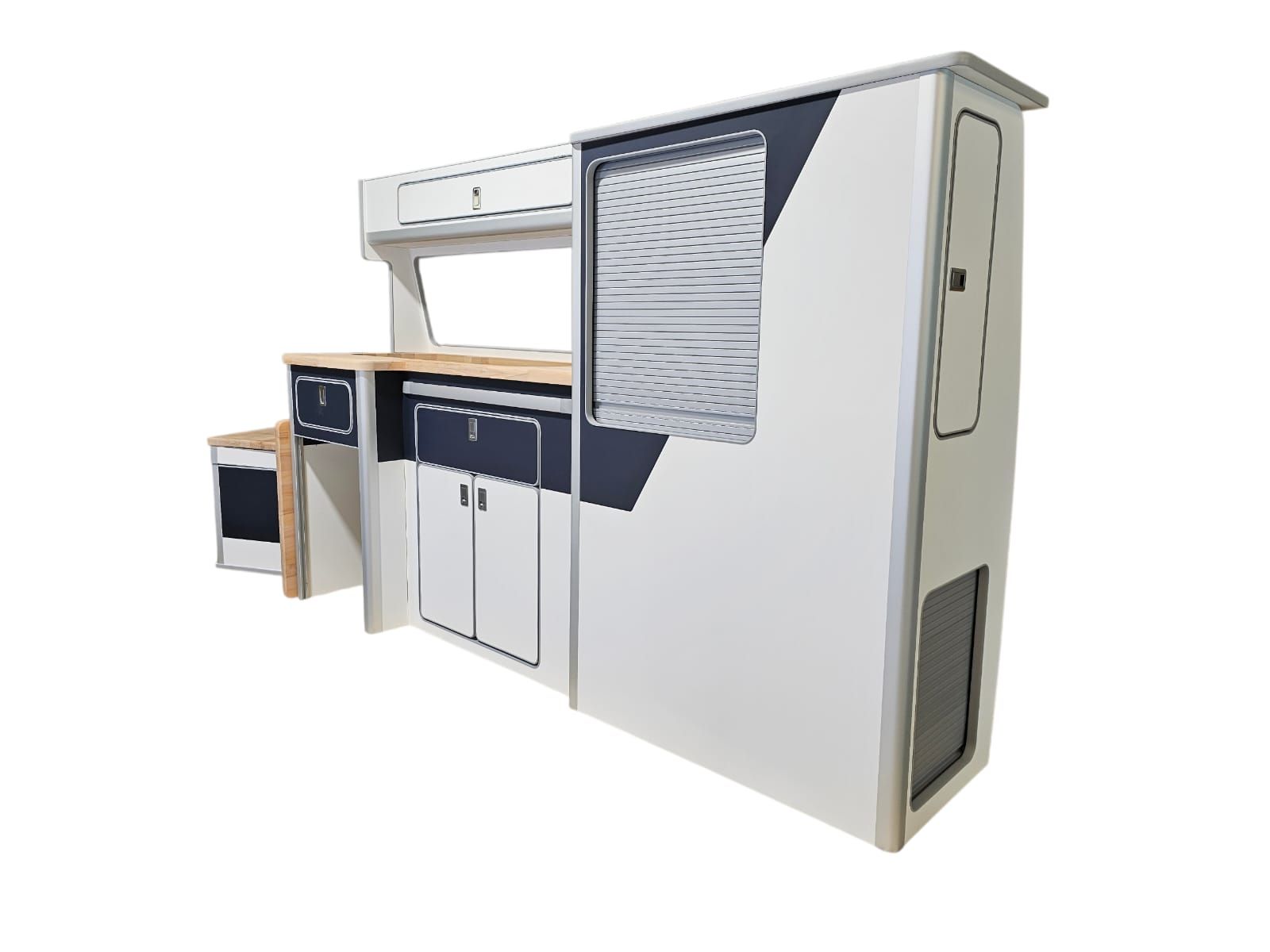 Campervan kitchen units designed by Northern Rose