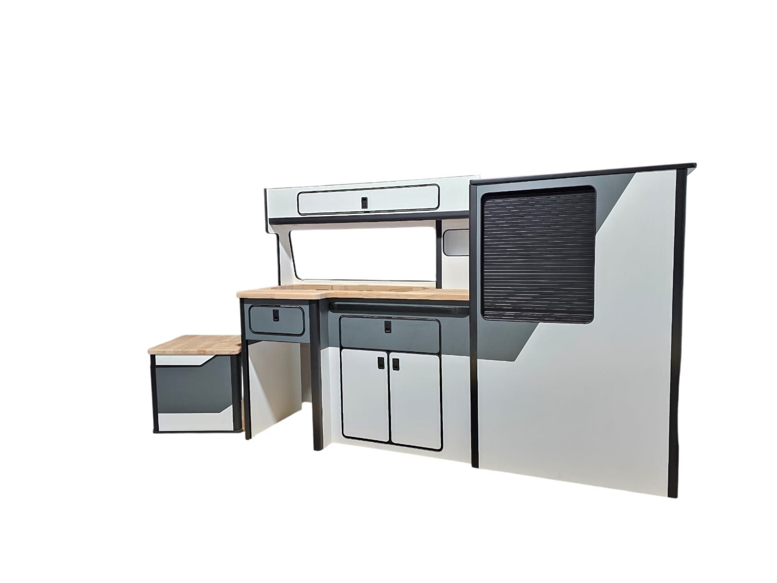 Campervan kitchen units designed by Northern Rose